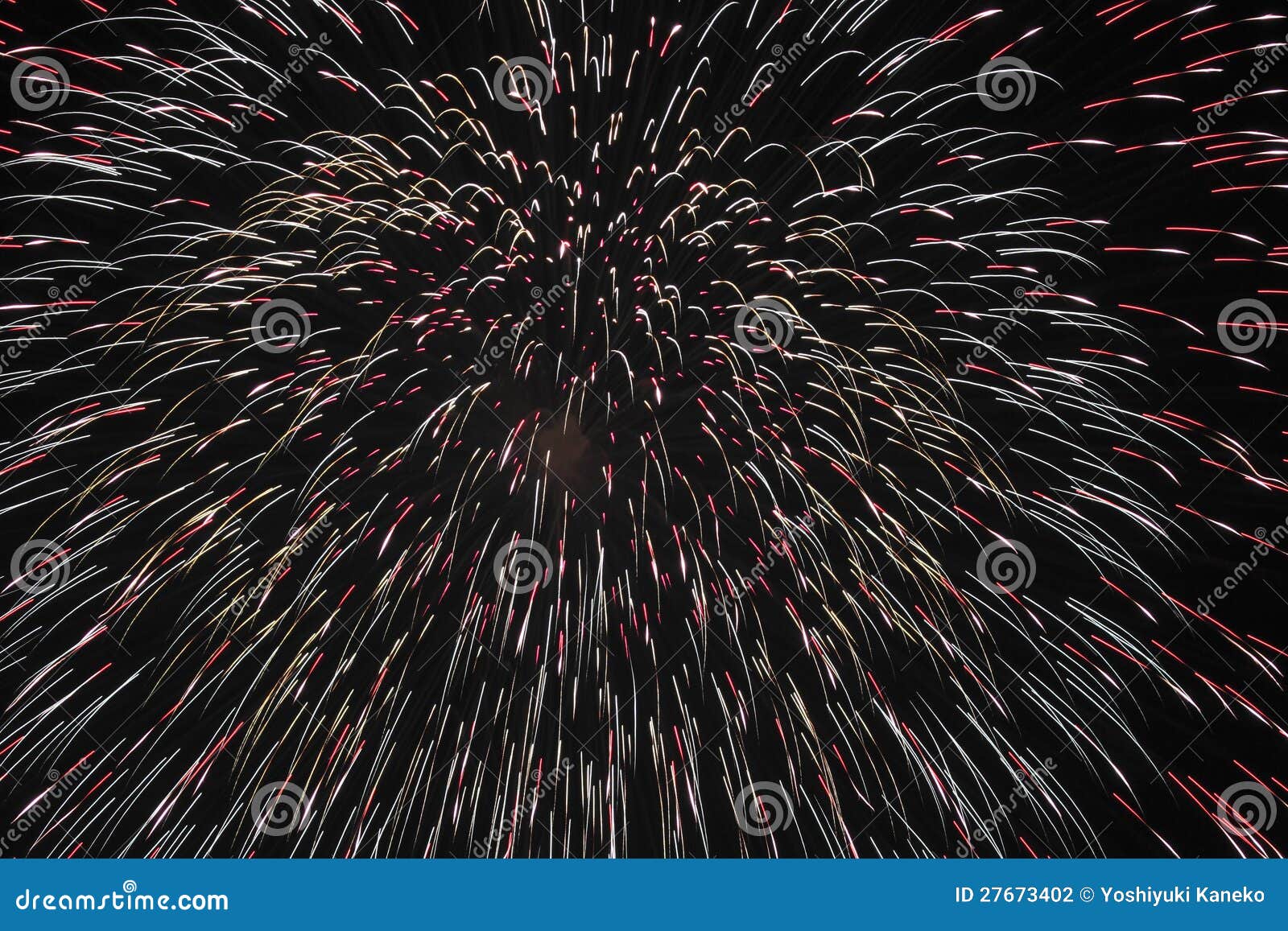 Japanese Traditional Fireworks in the Night Sky Stock Photo - Image of ...