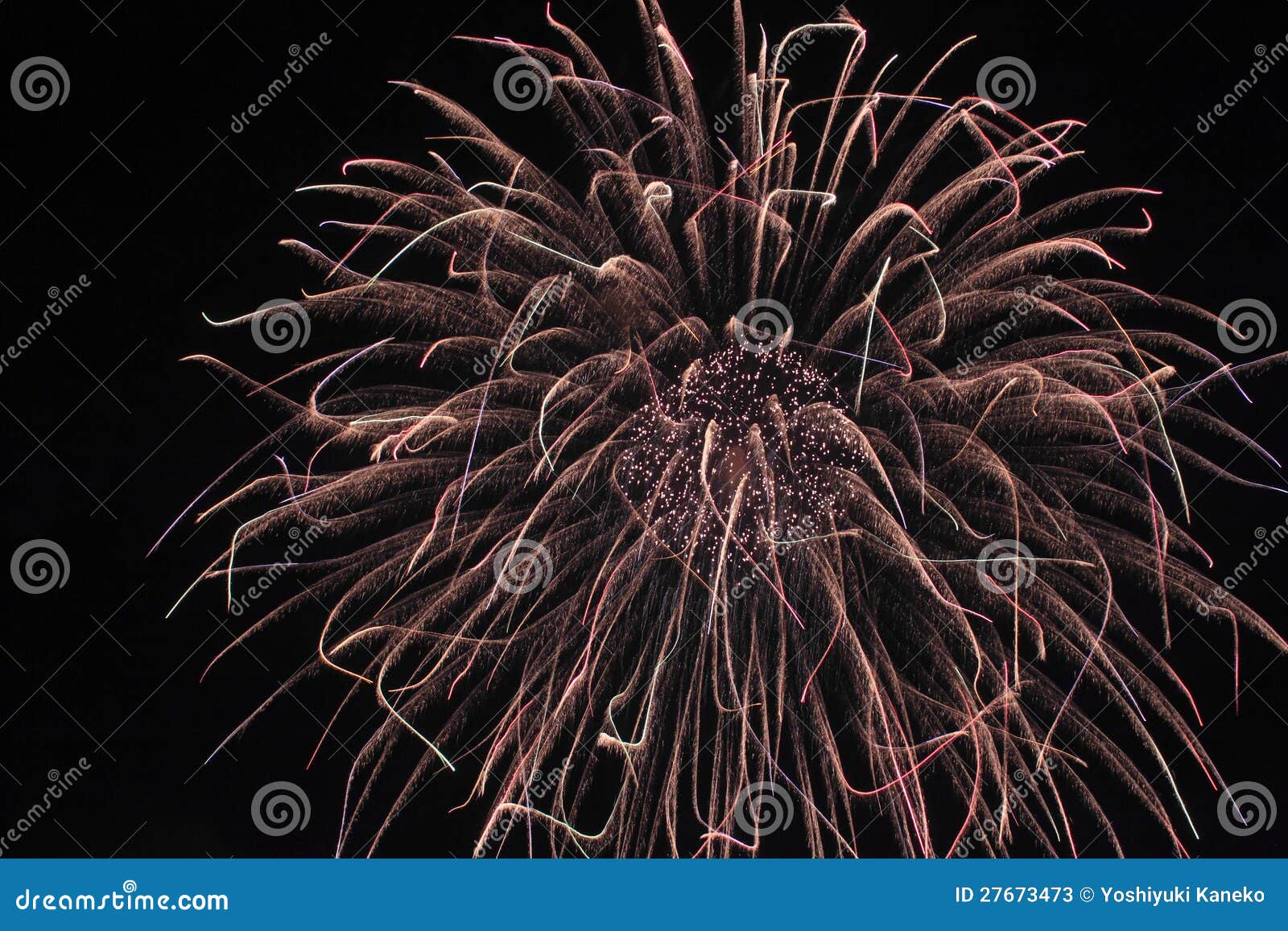 Japanese Traditional Fireworks in the Night Sky Stock Image - Image of ...