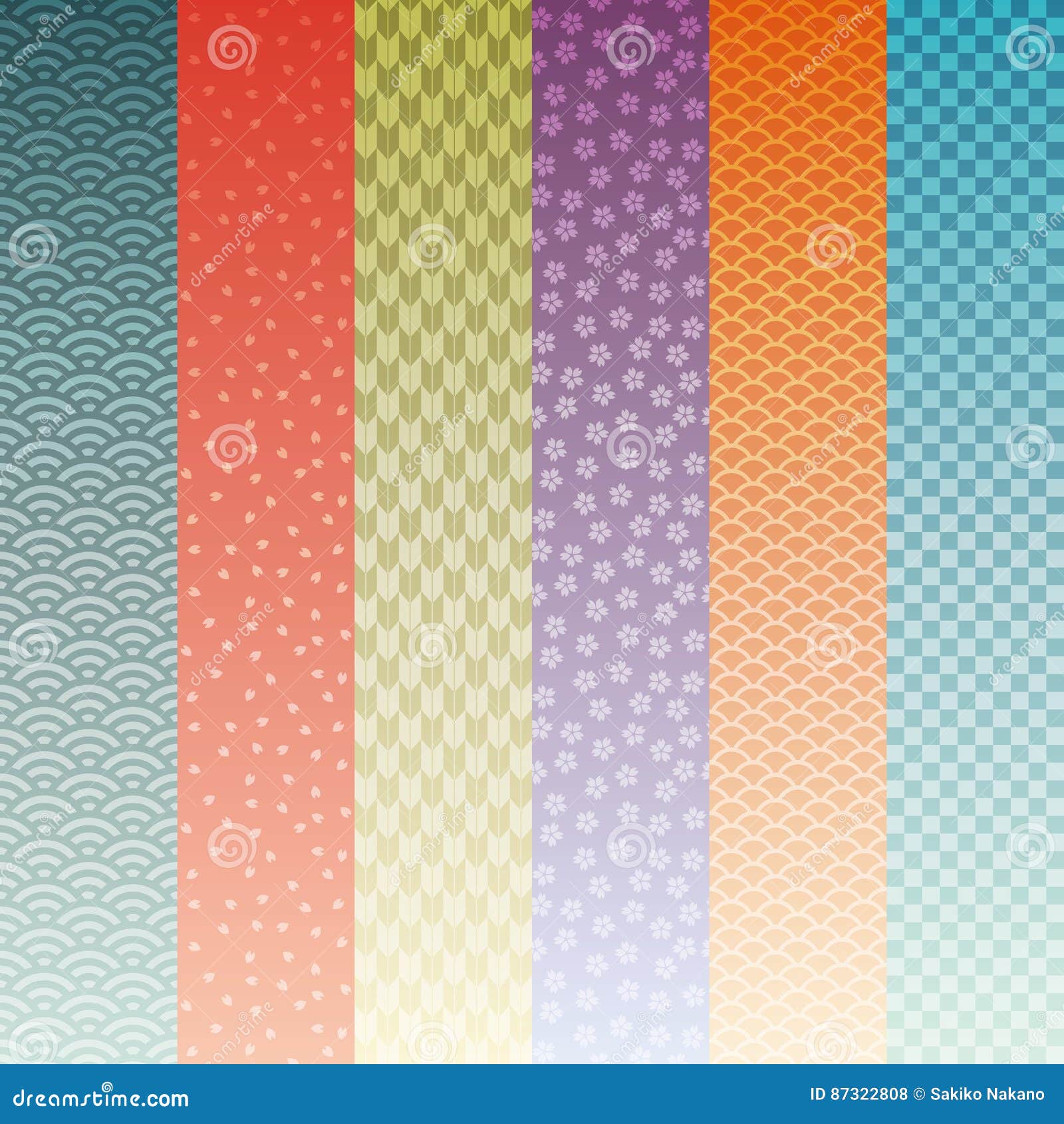 Japanese Traditional Patterns Stock Vector - Illustration of classic ...