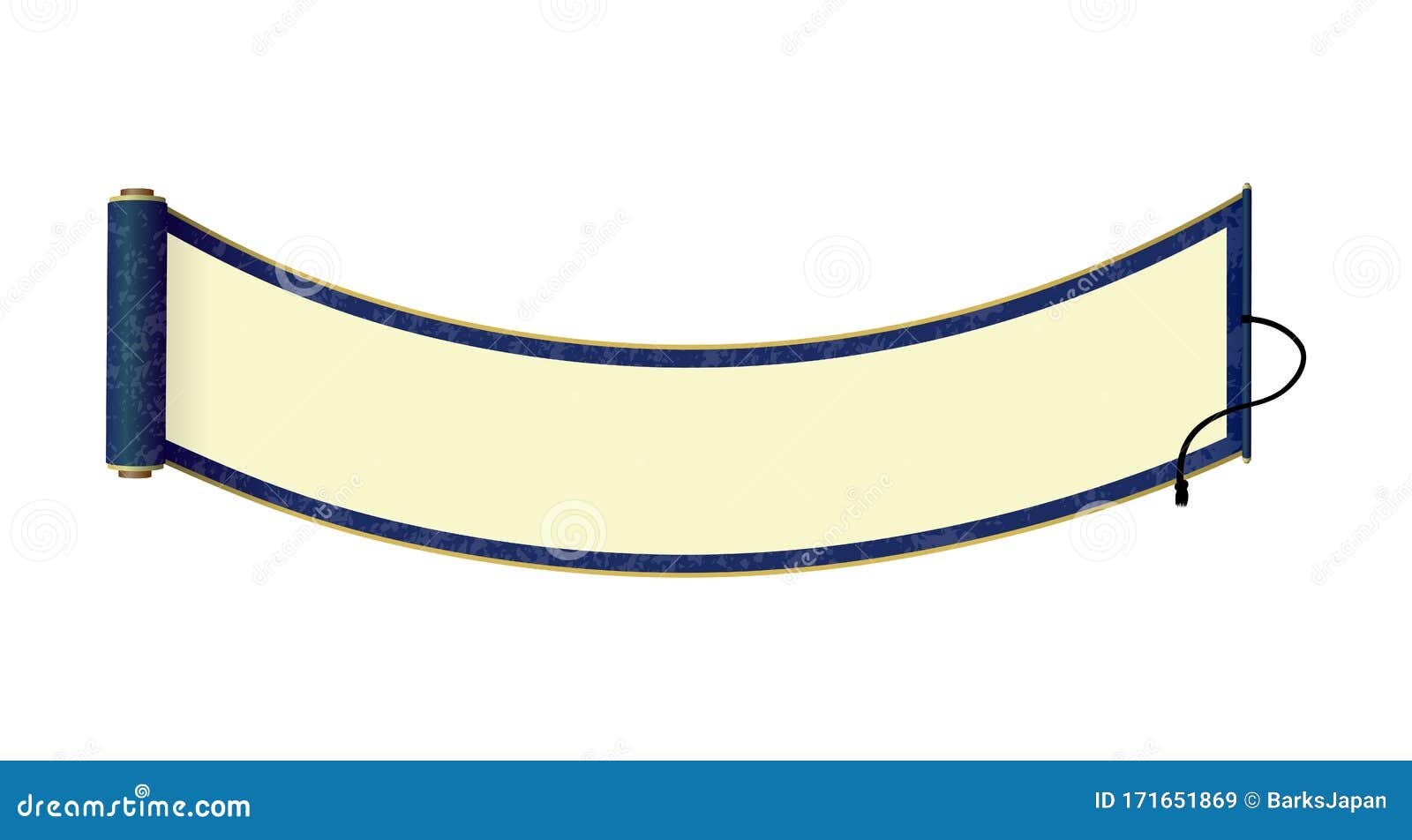 Japanese Traditional Scroll Paper Vector Illustration Stock Vector ...