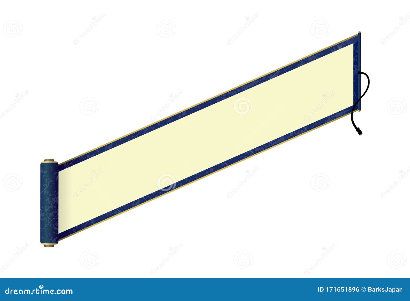 Japanese Traditional Scroll Paper Vector Illustration Stock Vector ...