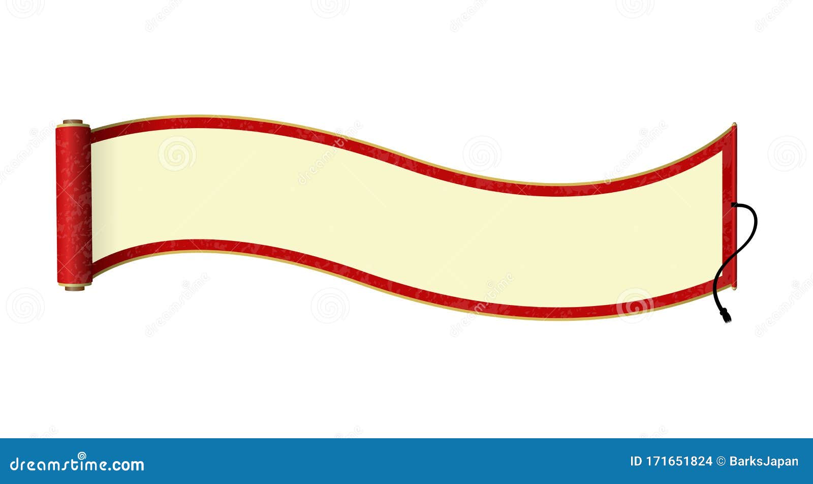 Japanese Traditional Scroll Paper Vector Illustration Stock Vector ...