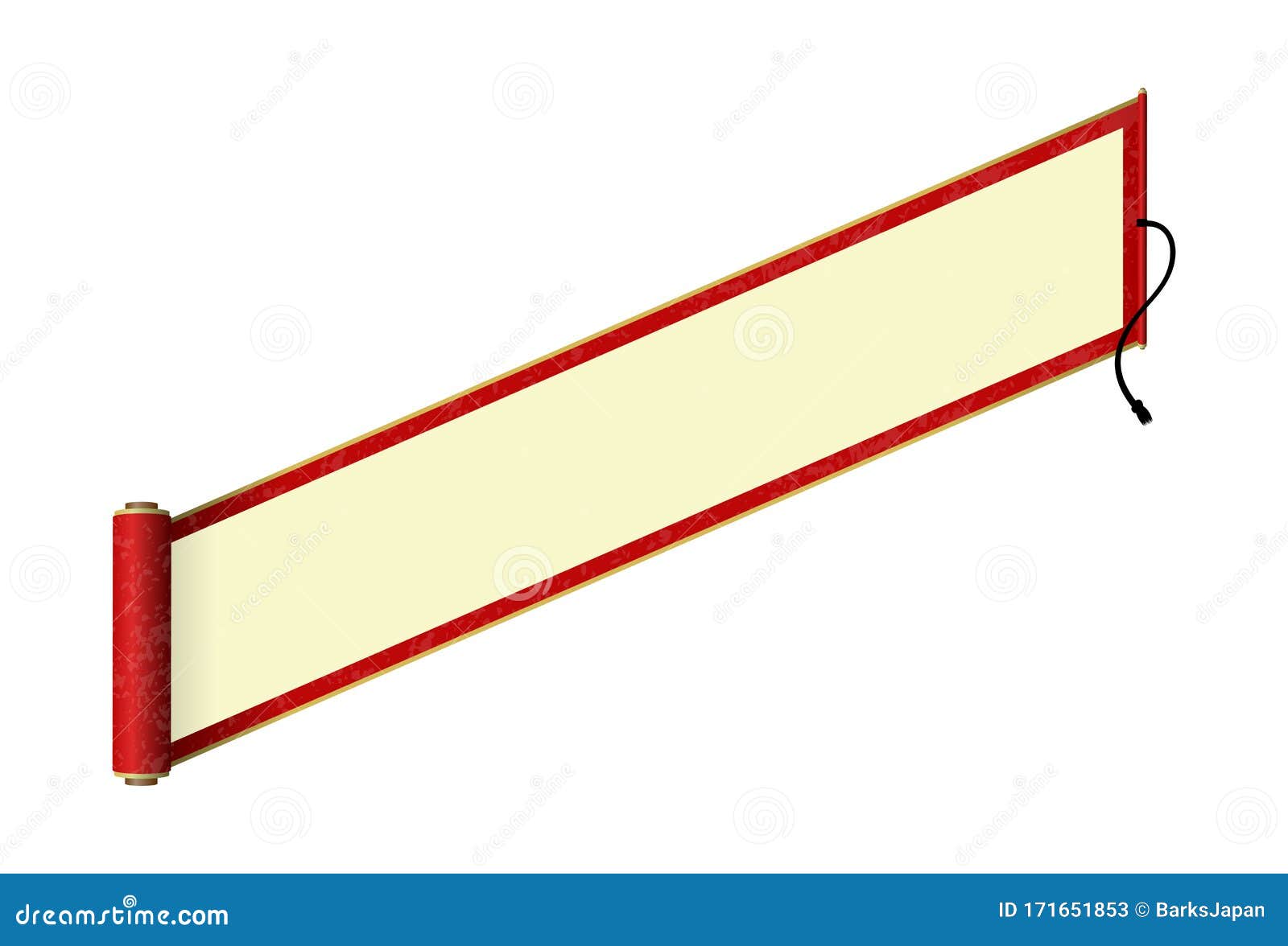 Japanese Traditional Scroll Paper Vector Illustration Stock Vector ...