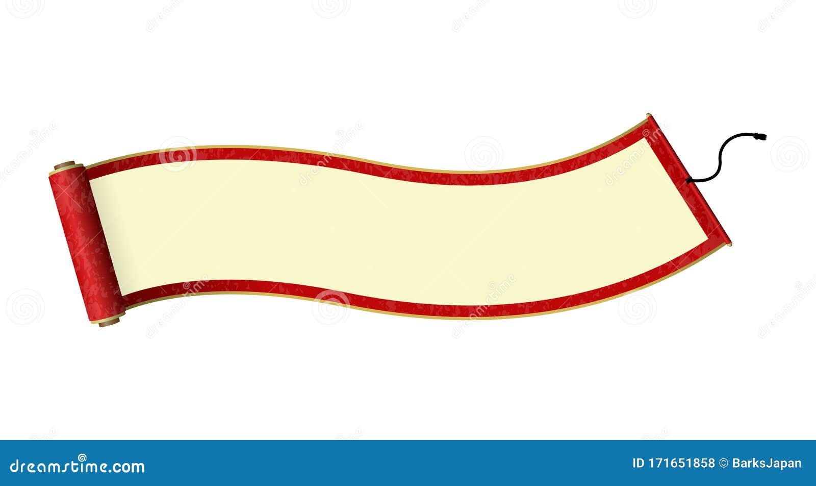 Japanese Traditional Scroll Paper Vector Illustration Stock Vector ...