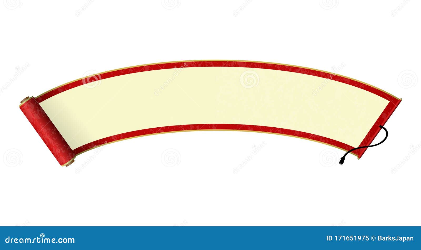Japanese Traditional Scroll Paper Vector Illustration Stock Vector ...