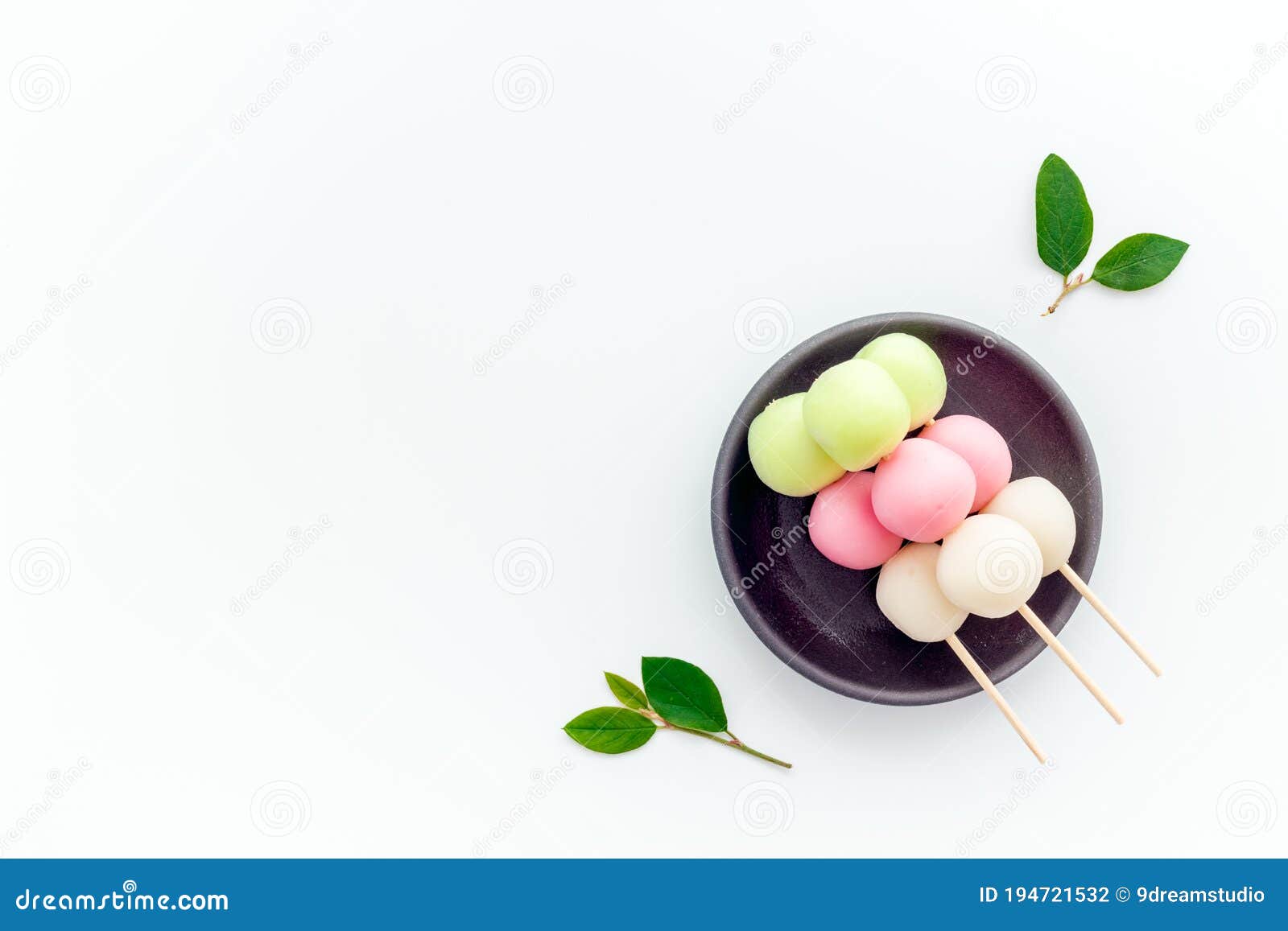 Japanese Traditional Sweets - Dumpling Rice Cake, Top View Stock Photo ...