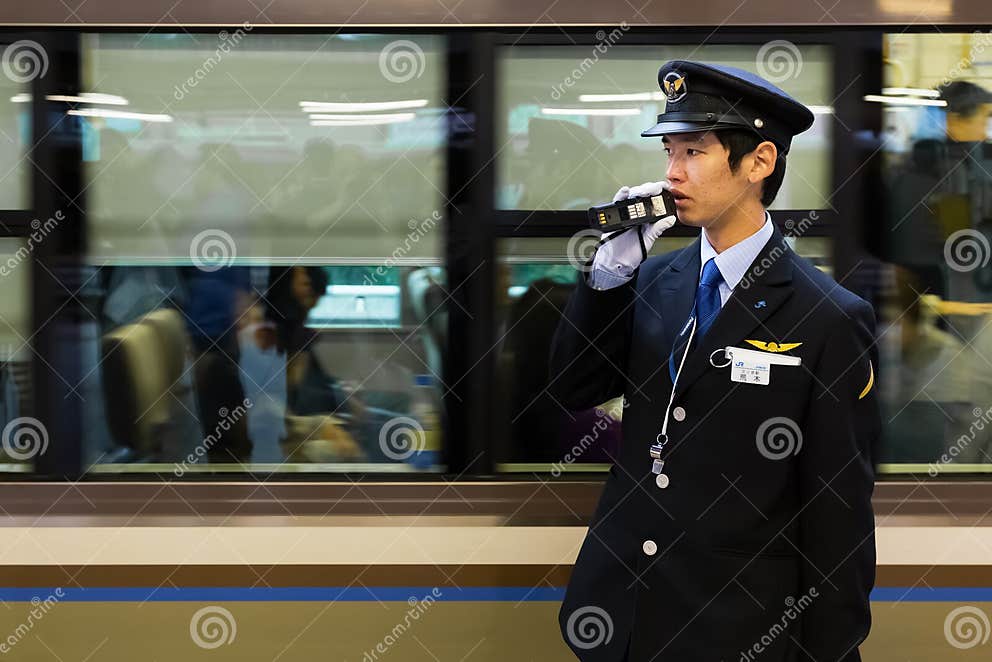 Japanese Train Conductor editorial image. Image of staff - 37068375