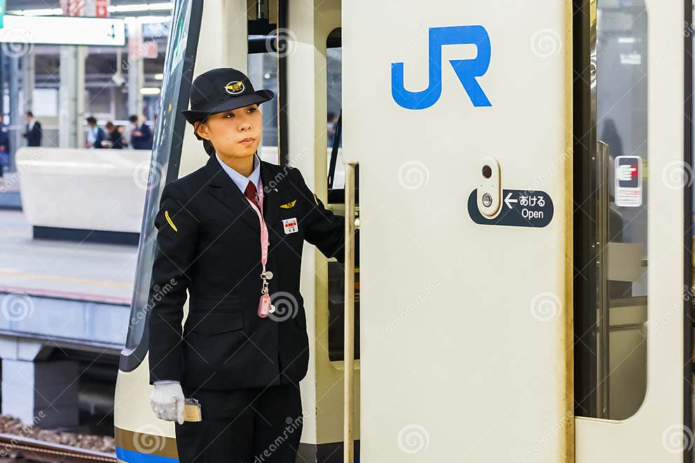 Japanese Train Conductor editorial photo. Image of railroad - 37438011