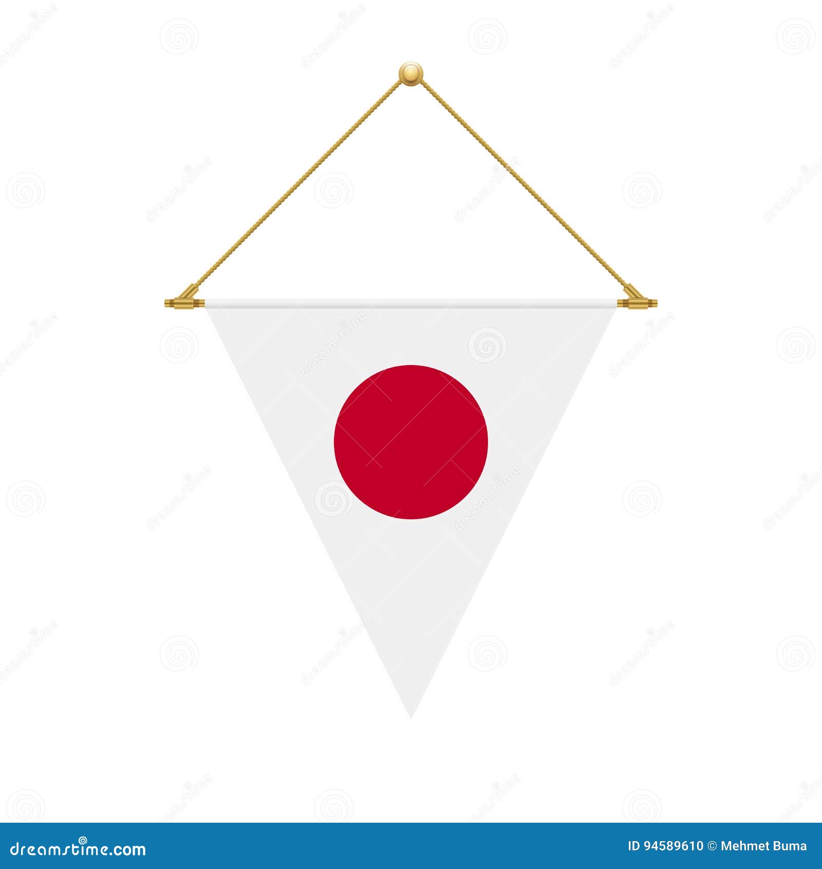 Japanese Triangle Flag Hanging, Illustration Stock Vector ...