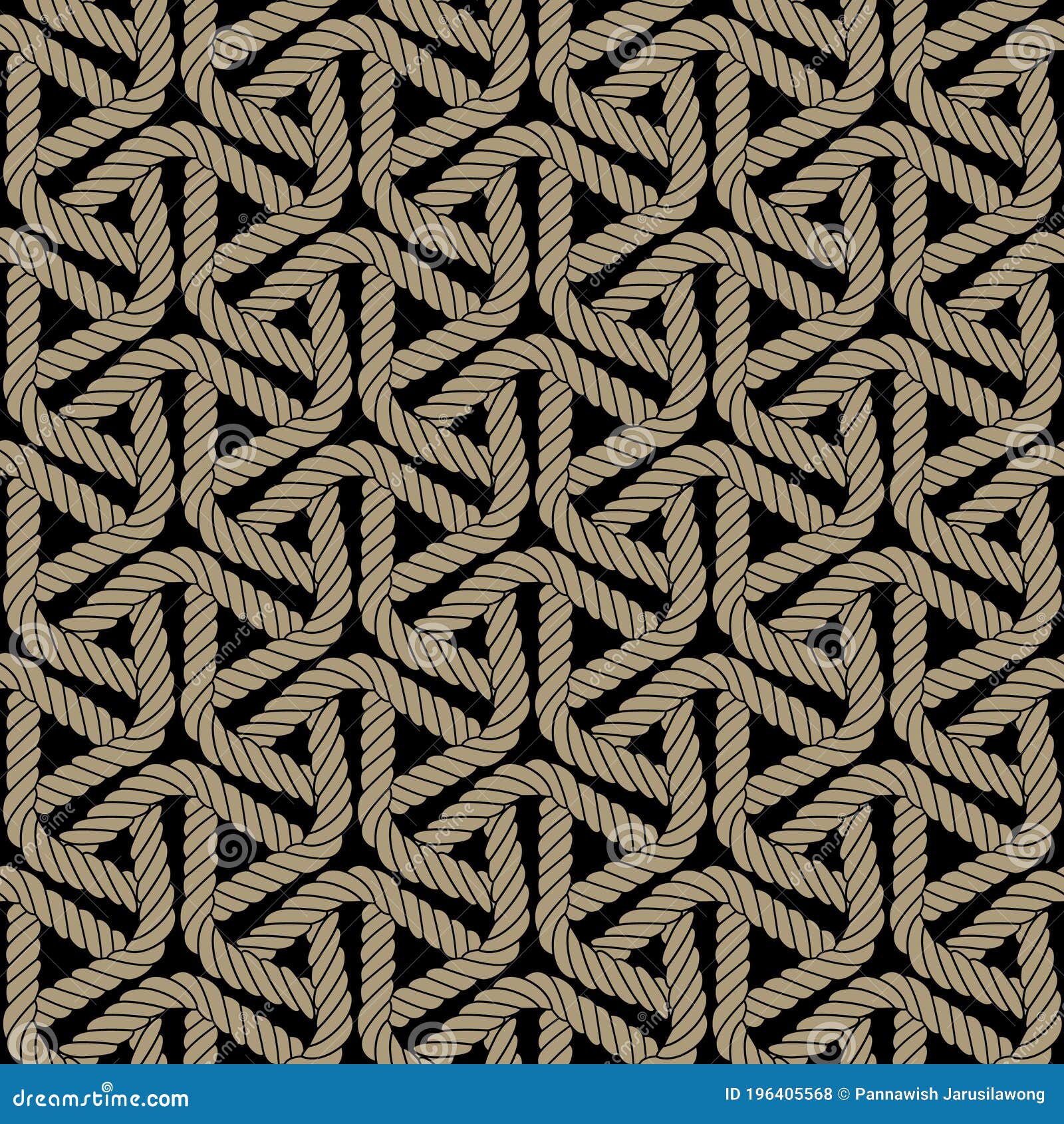 Japanese Triangle Maze Rope Vector Seamless Pattern Stock Vector ...