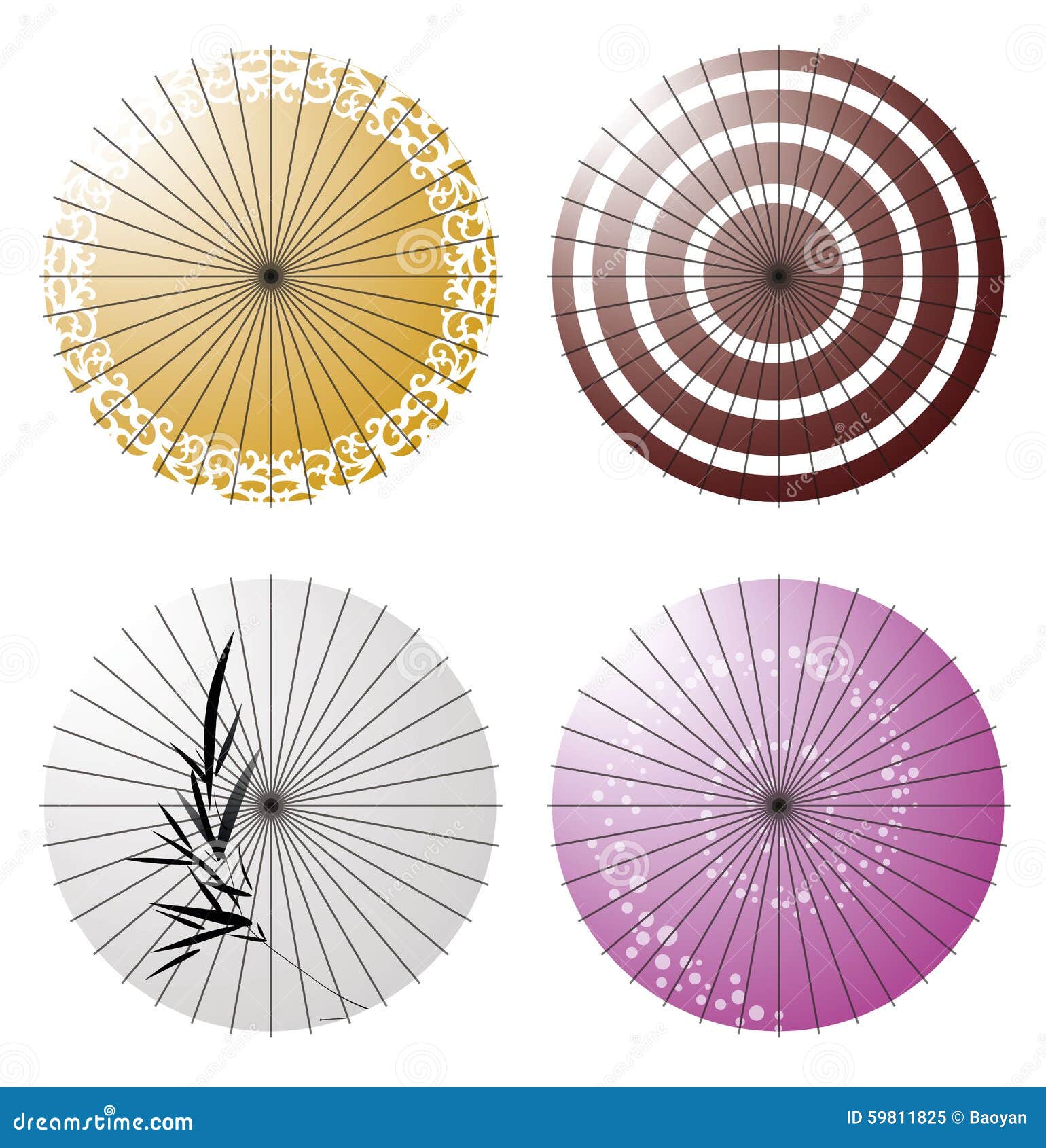 Japanese umbrella stock illustration. Illustration of pattern - 59811825
