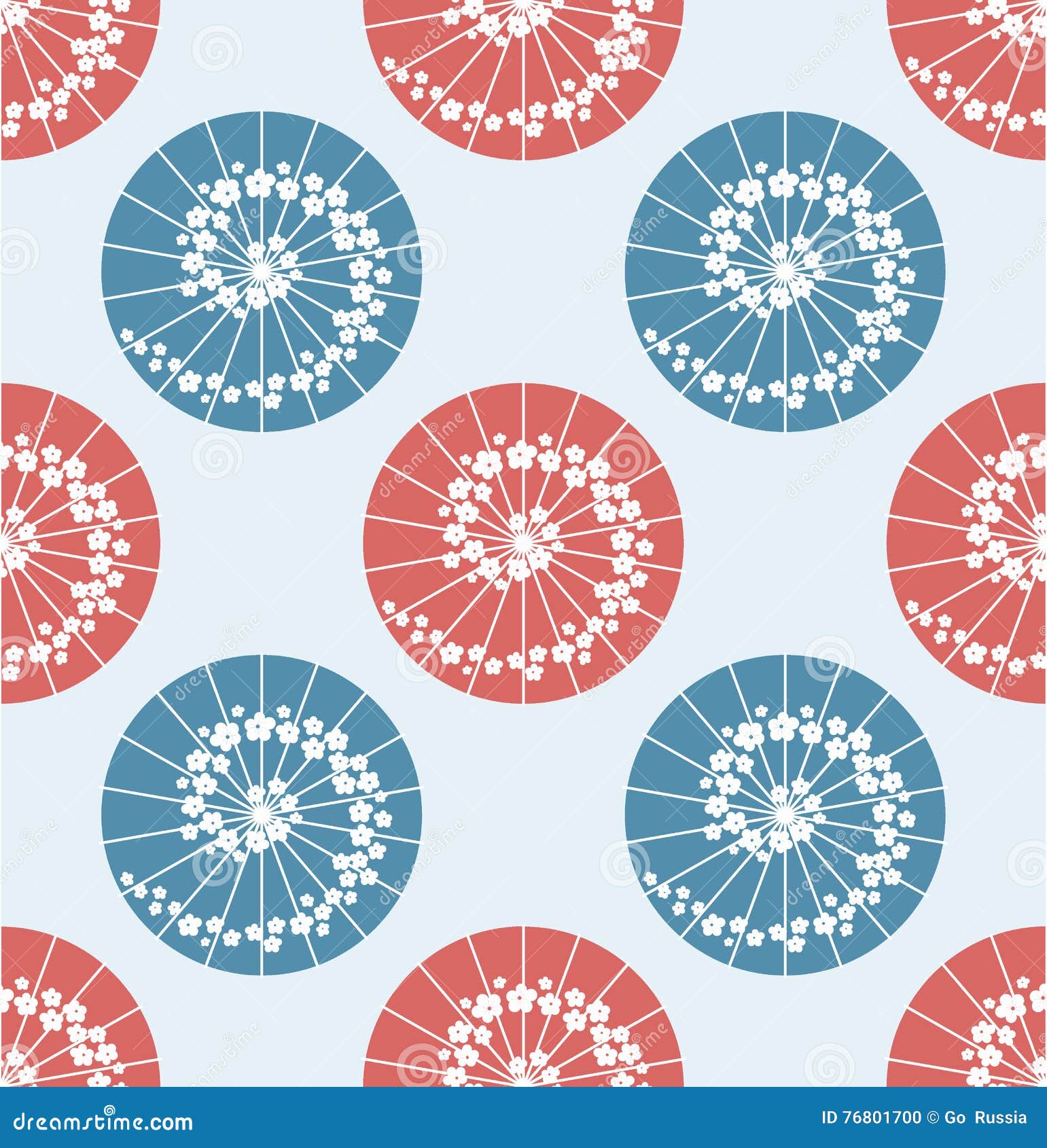 Japanese Umbrella Seamless Pattern Polka Dot Style Stock Vector ...