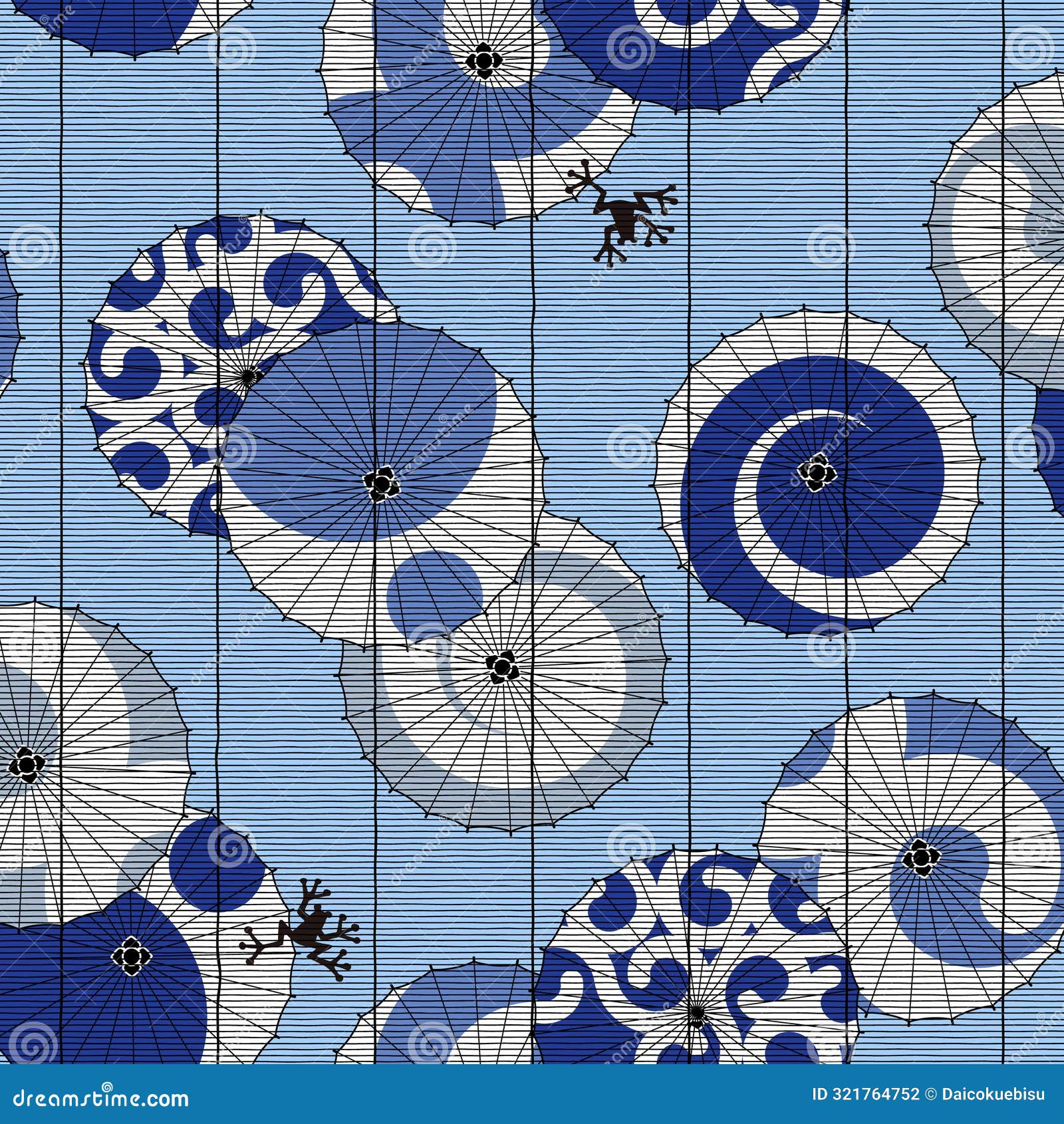 Japanese Umbrellas and Japanese Blind Patterns, Stock Illustration ...