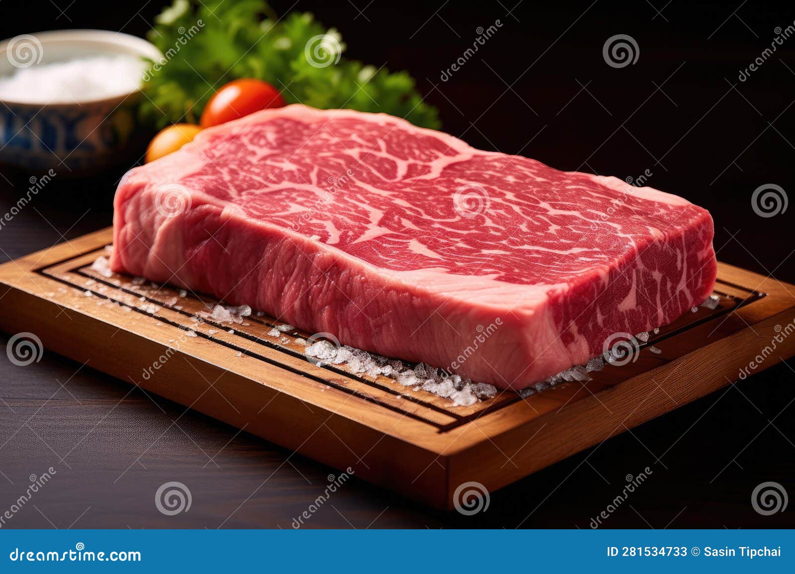 Japanese Wagyu Beef In Watercolor Drawing Style Cartoon Vector ...