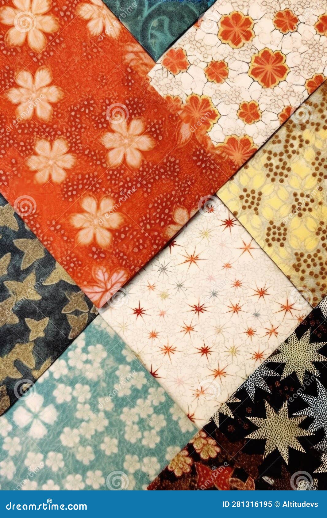 Japanese Washi Paper with Delicate Patterns Stock Illustration ...