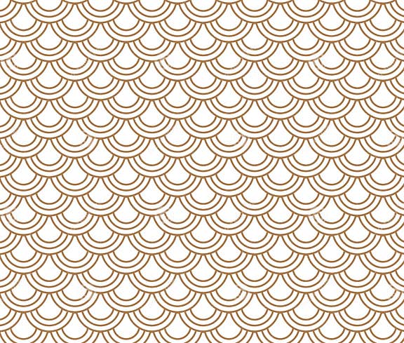 Japanese Wave Circle Pattern Brown and White Background. Stock ...