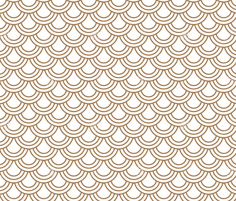 Japanese Wave Circle Pattern Brown and White Background. Stock ...
