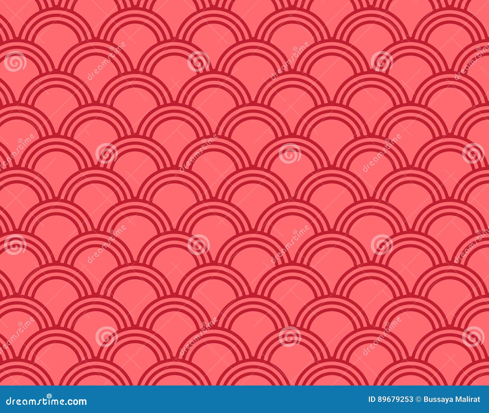 Japanese Wave Pattern.Red Circle Pattern Background Stock Illustration ...