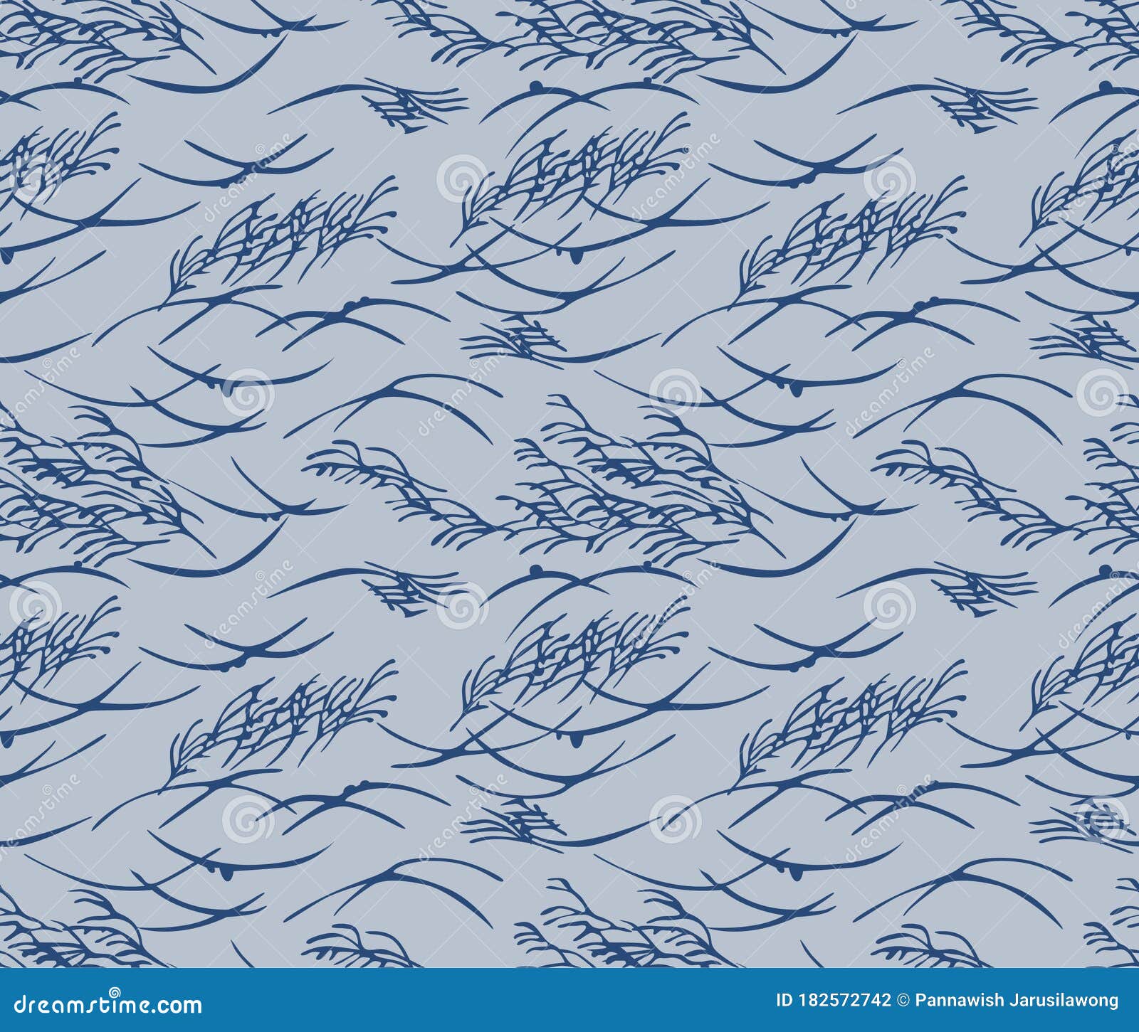 Japanese Wind Flow Tree Vector Seamless Pattern Stock Vector ...