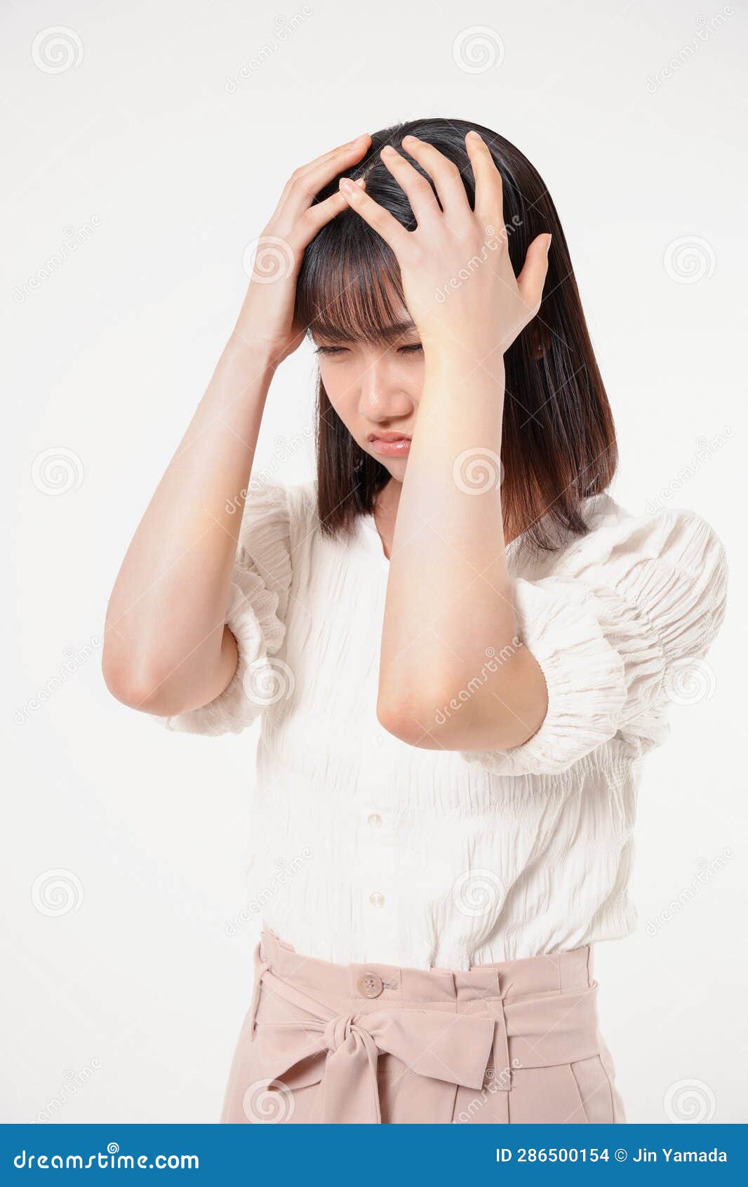 Japanese woman stock photo. Image of depressed, portrait - 286500154