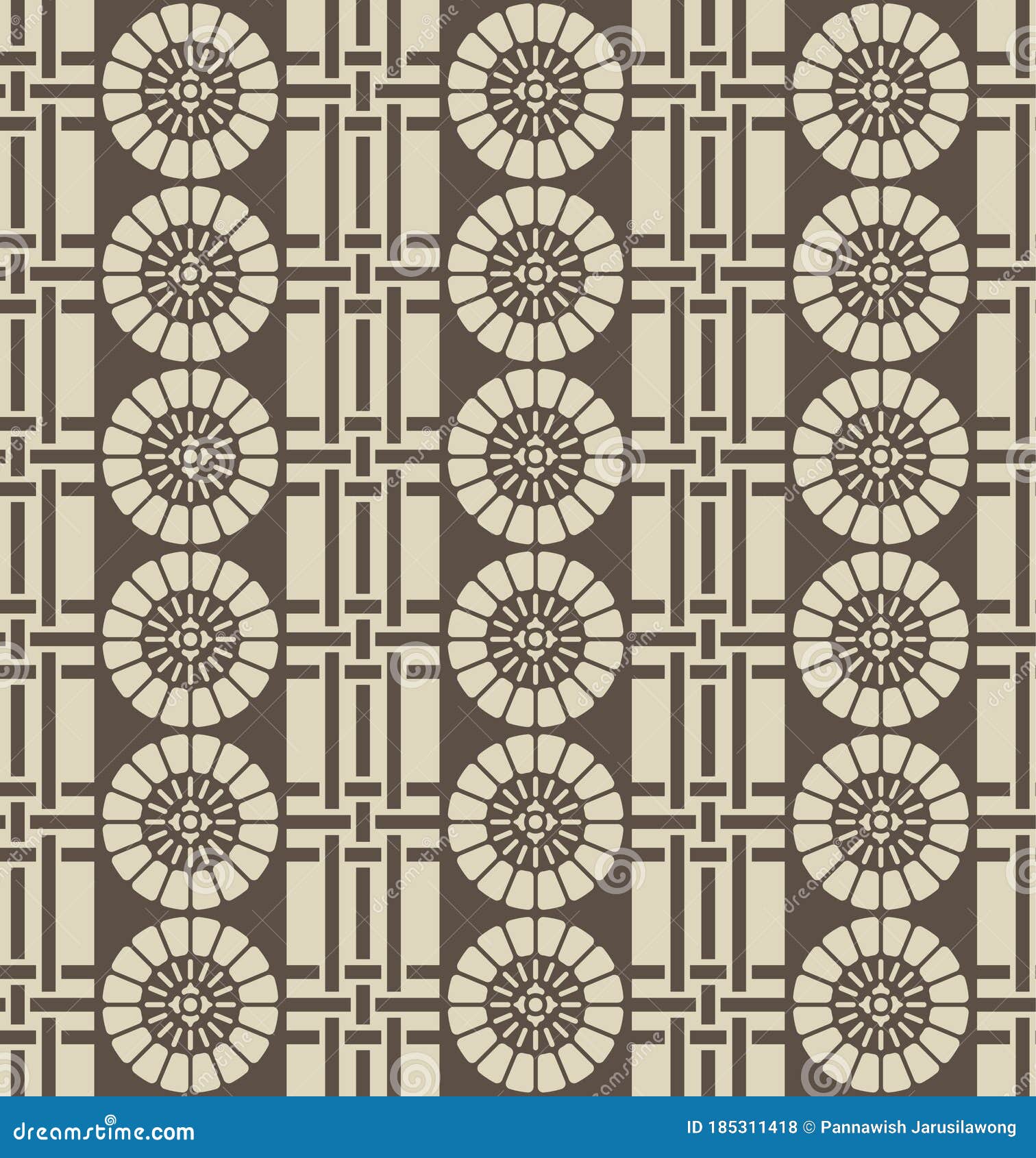 Japanese Woven Wheel Vector Seamless Pattern Stock Vector ...