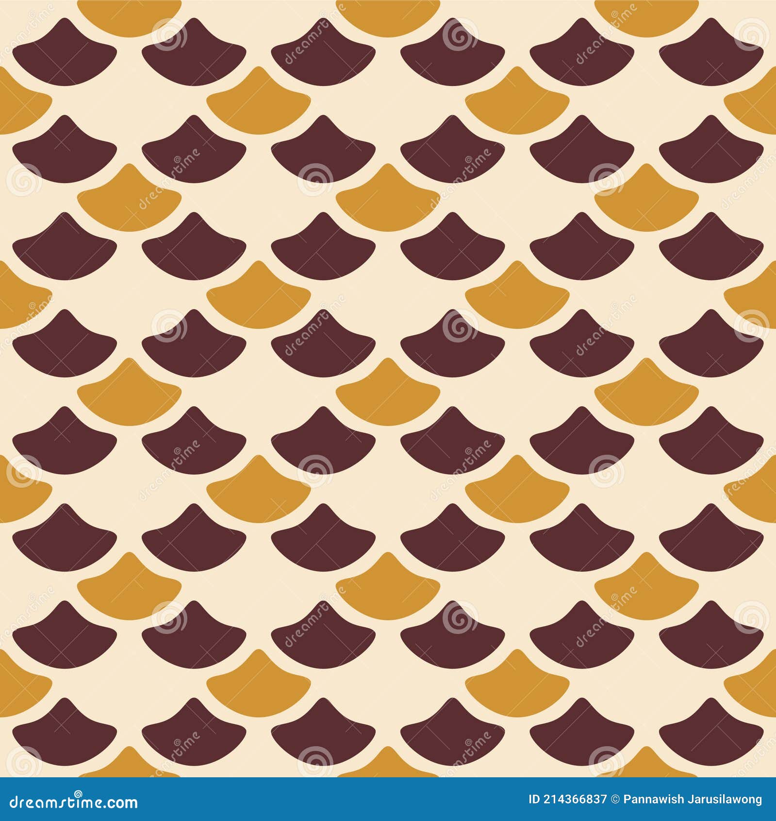 Japanese Yellow Fish Scale Wave Vector Seamless Pattern Stock Vector ...