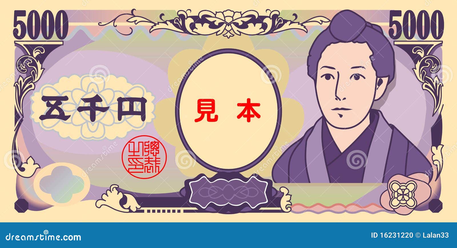 Japanese Yen 5000-yen Bill Vector Illustration | CartoonDealer.com ...