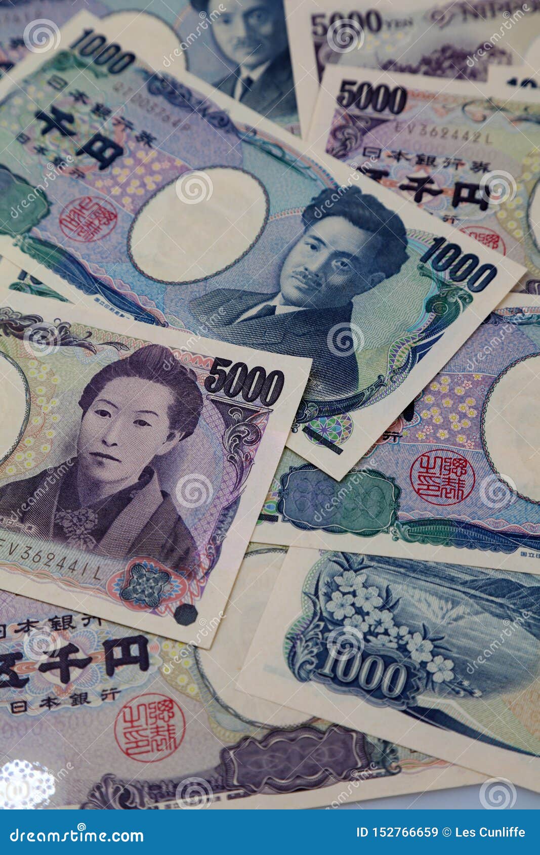 Japanese Yen banknotes stock image. Image of close, macro - 152766659