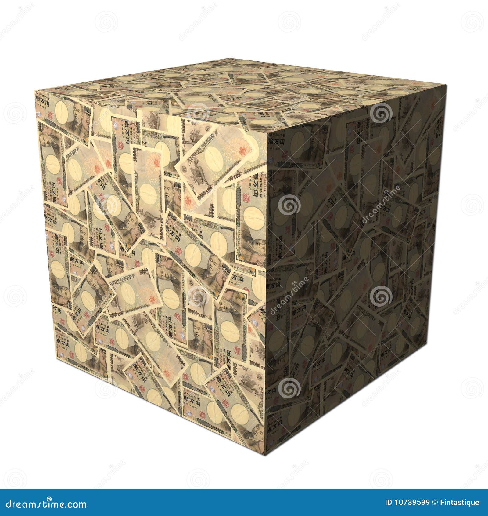 Japanese Yen cube stock illustration. Illustration of economics - 10739599