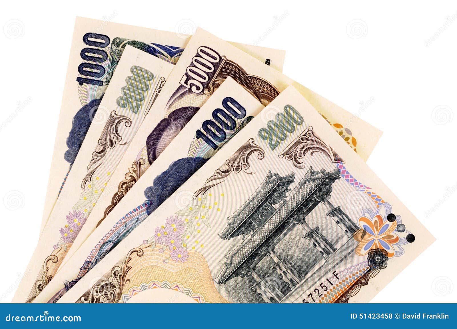 Japan Money, Japanese Yen Currency Bills Fan Shape Isolated on White ...