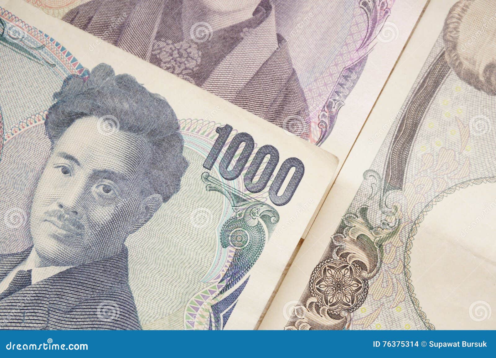 Japanese Yens bill. stock photo. Image of asia, culture - 76375314