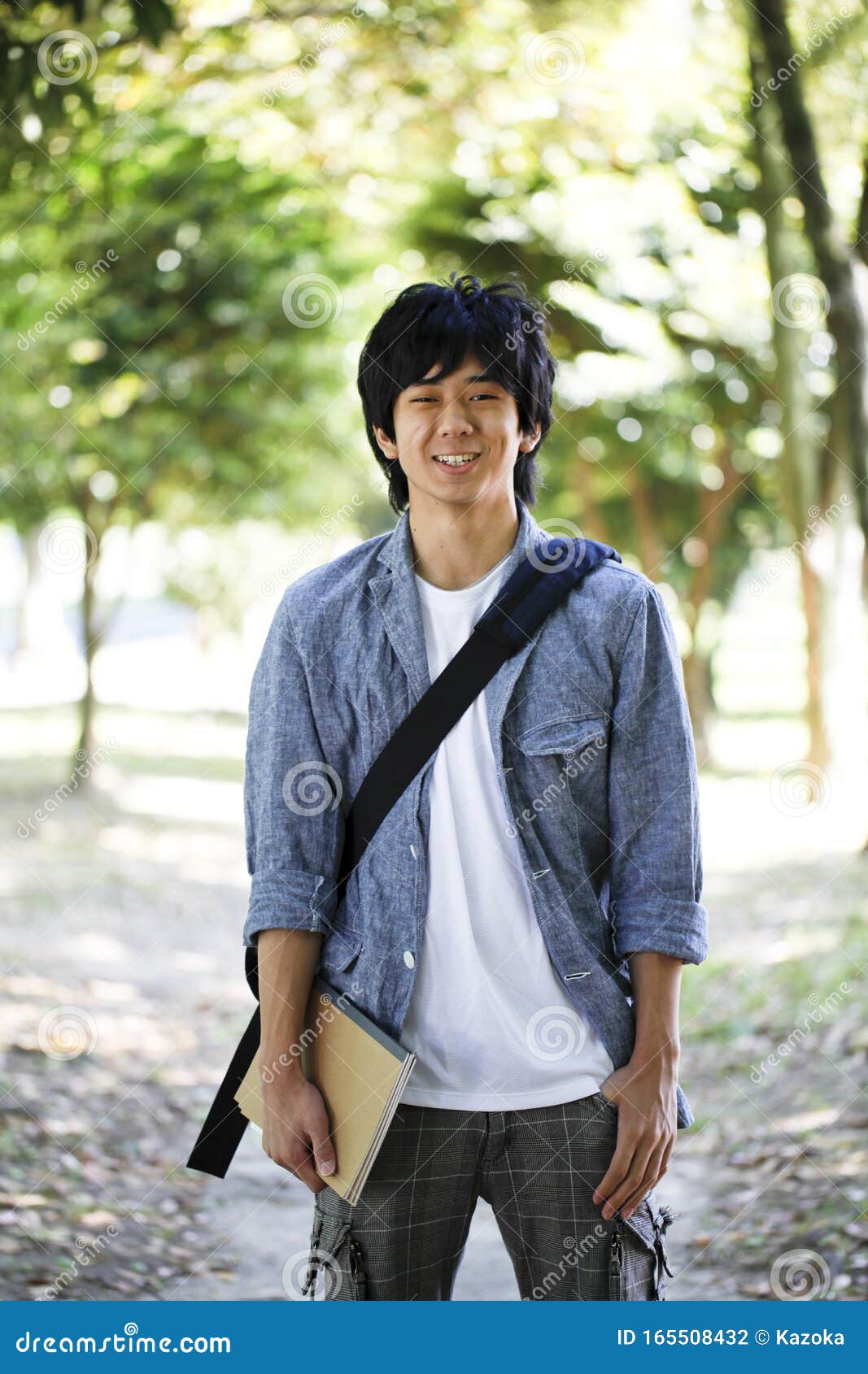 Japanese Young Man, Bicycle and College Student Stock Photo - Image of ...