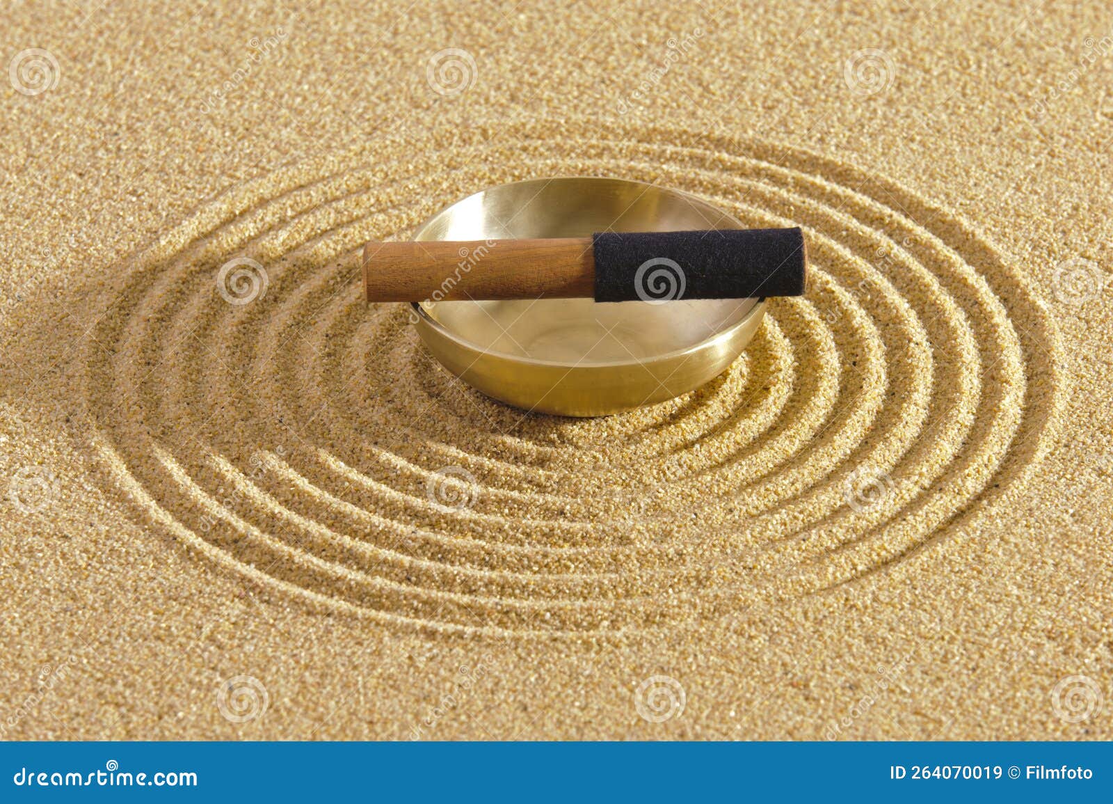 Japanese ZEN Garden with Stone in Textured Sand Stock Image - Image of ...