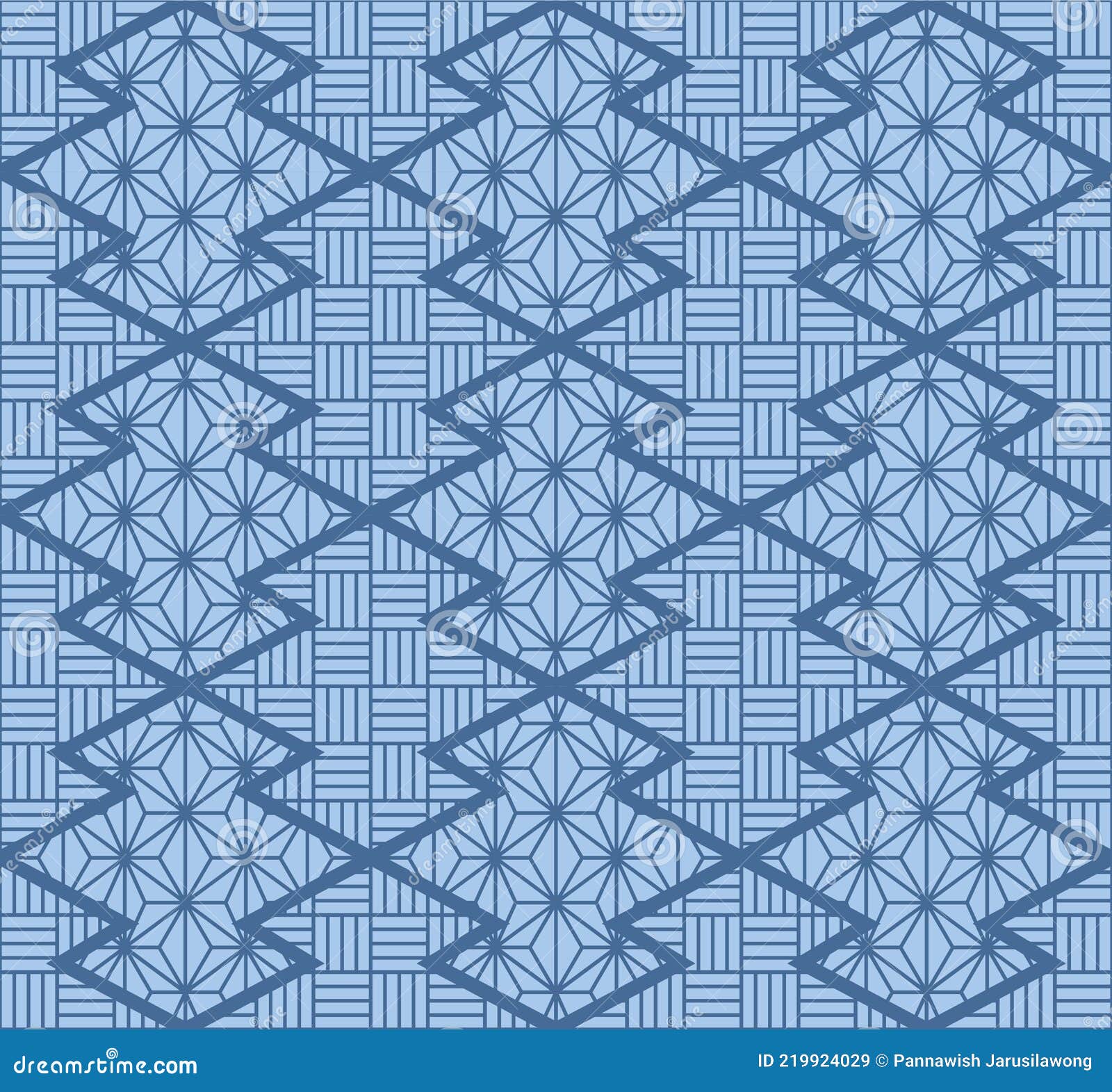 Japanese Zigzag Star Motif Vector Seamless Pattern Stock Vector ...
