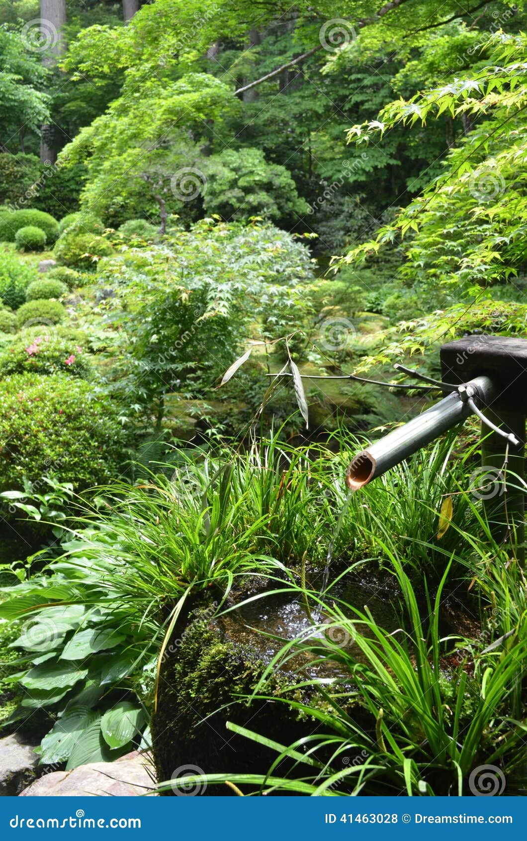 Japanischer Garten-Brunnen stockfoto. Bild von bügel - 41463028