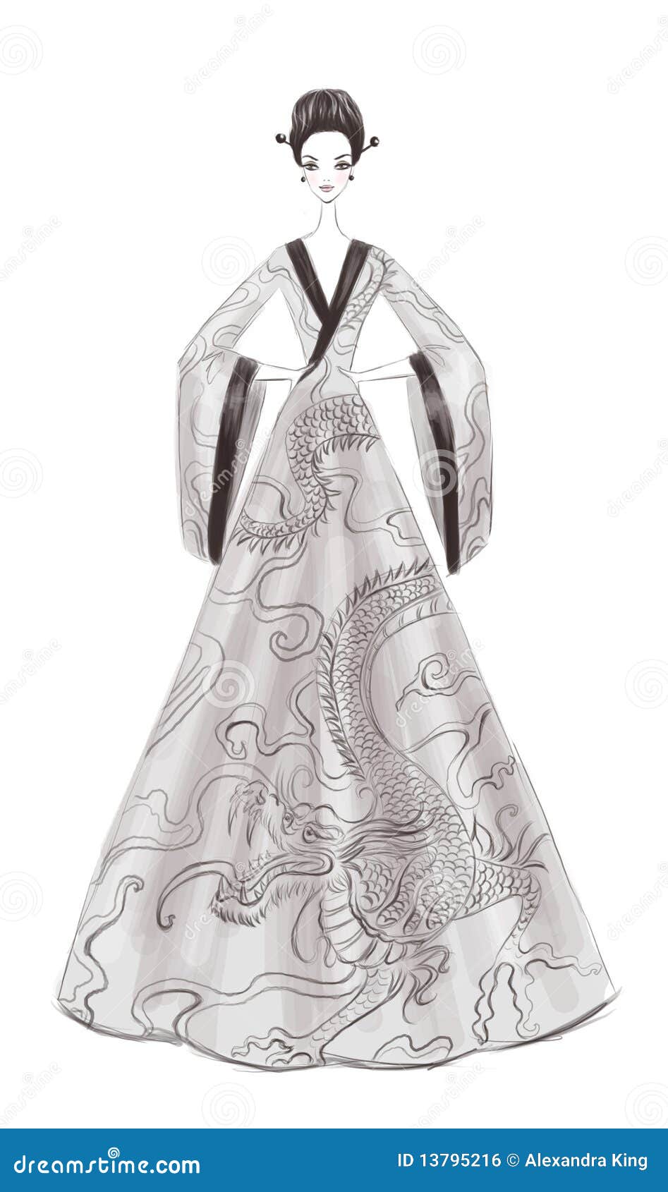 Japanse kleding stock illustratie. Illustration of ontwerp - 13795216