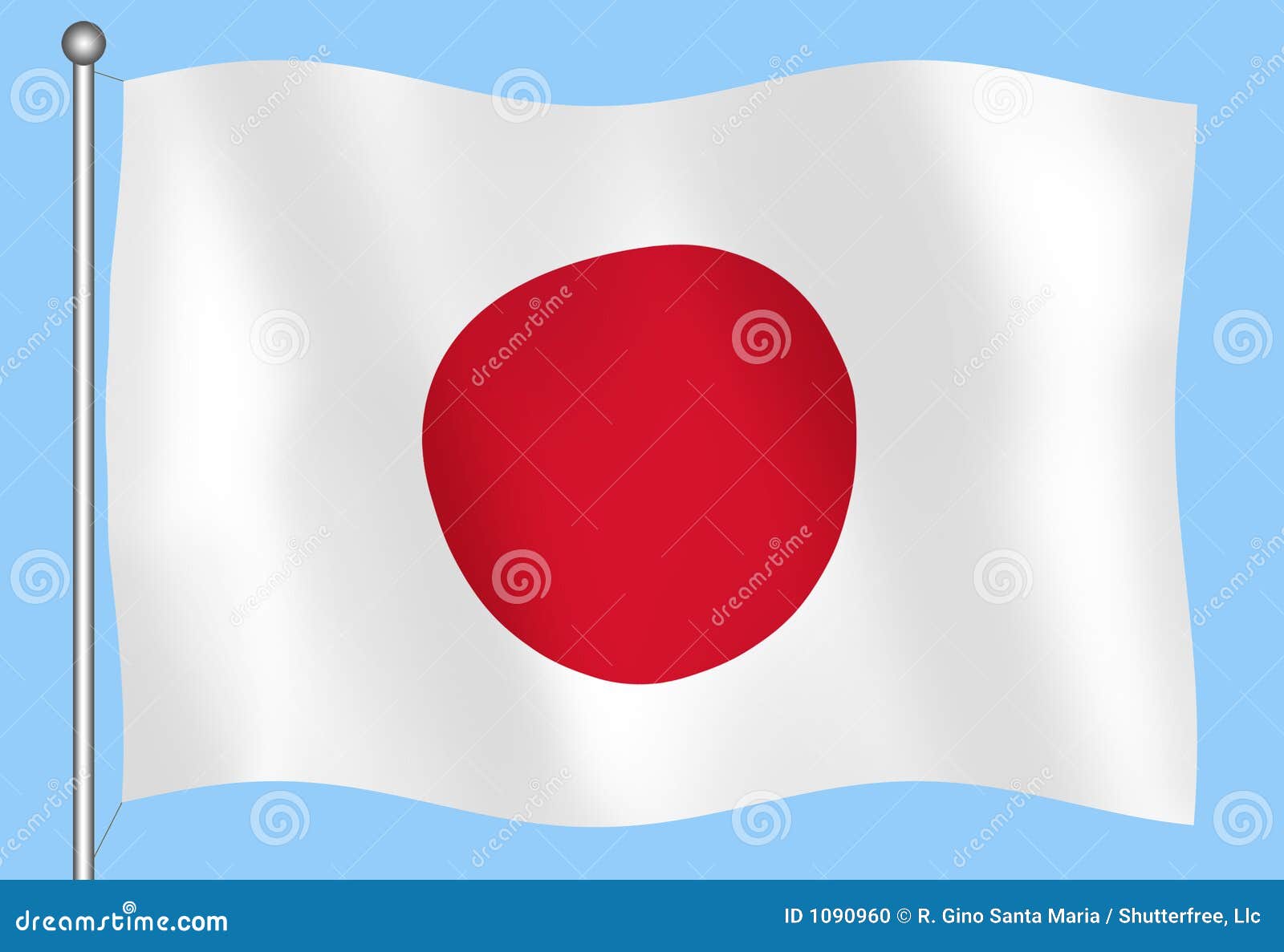 Japanse vlag stock illustratie. Illustration of japans - 1090960