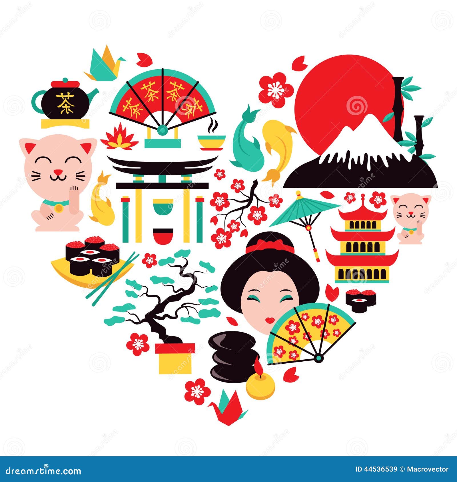 Japonia symbole kierowi ilustracja wektor. Ilustracja złożonej z ...