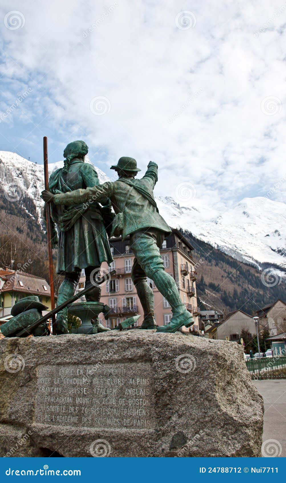 Jaques Balmat and Horace Benedict Statue at C Editorial Photography ...