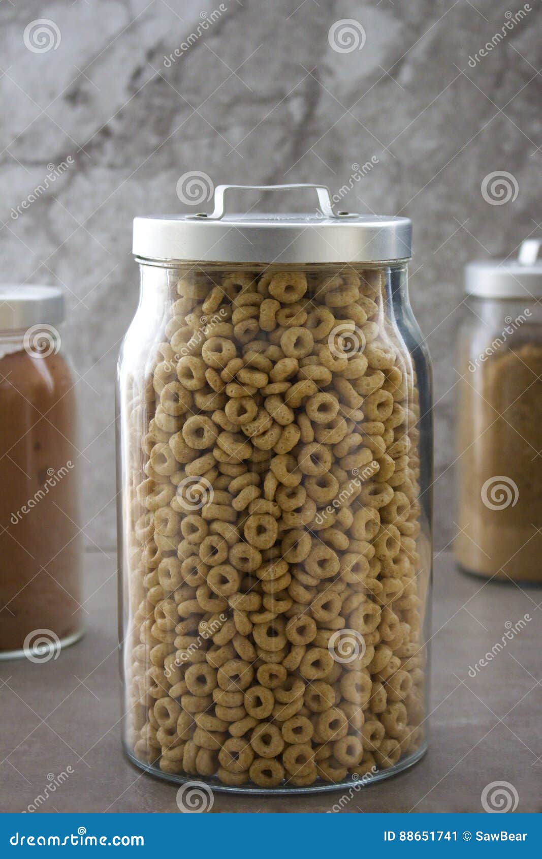 Jar of Cereal stock image. Image of cheerios, stone, slate - 88651741