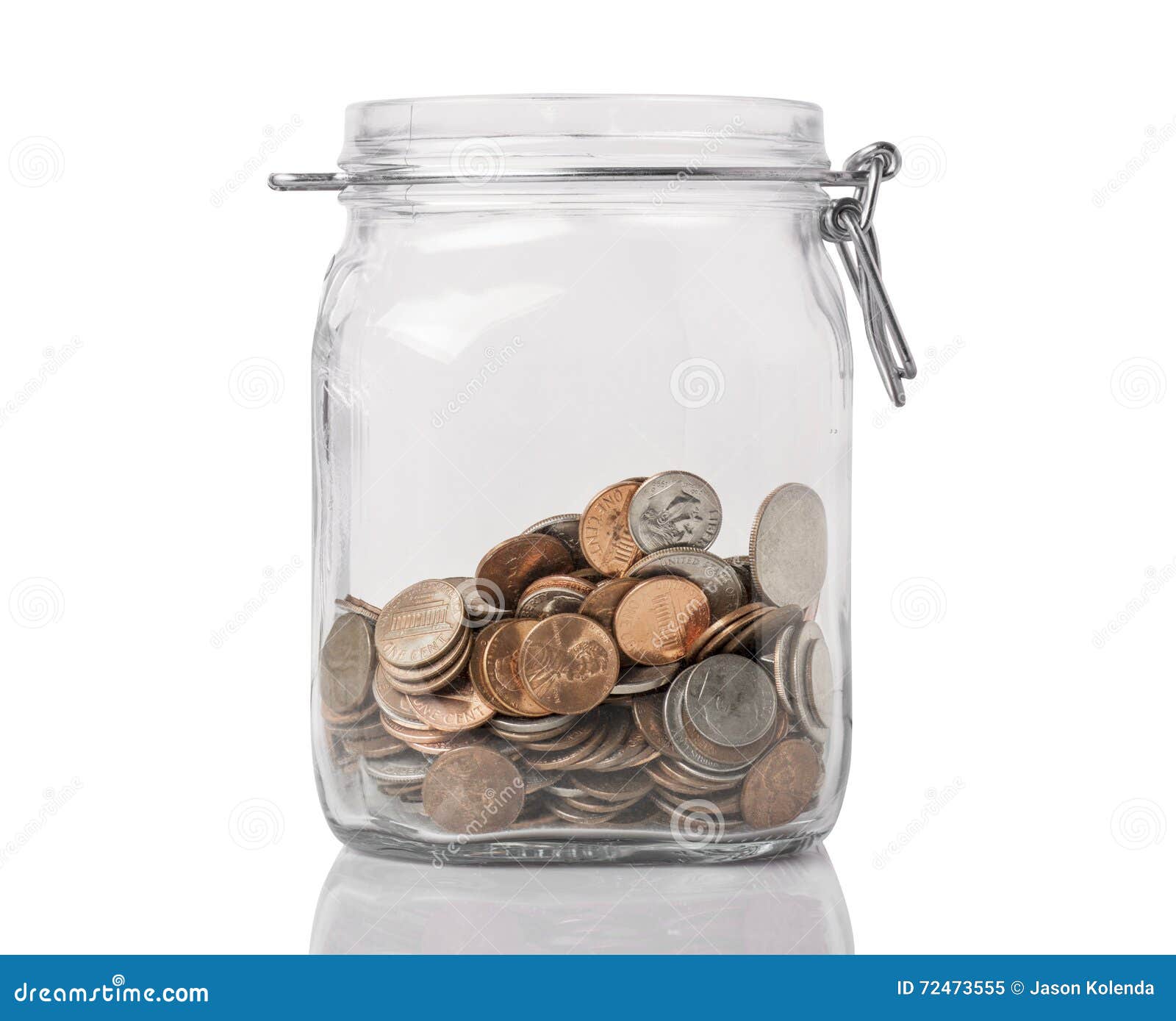 Jar of Change stock image. Image of reflection, nickel - 72473555