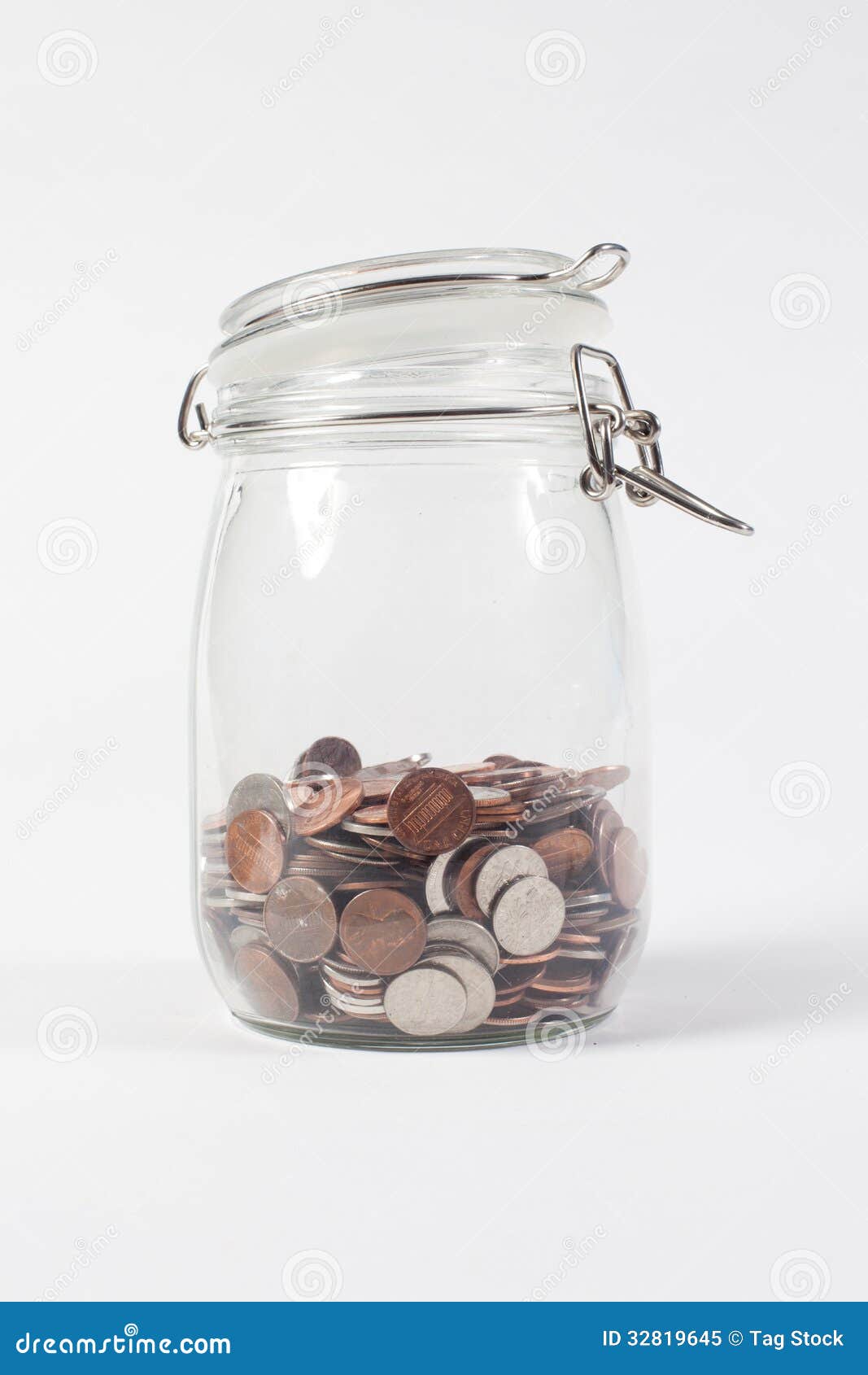 Jar of Change Isolated stock image. Image of deposit - 32819645