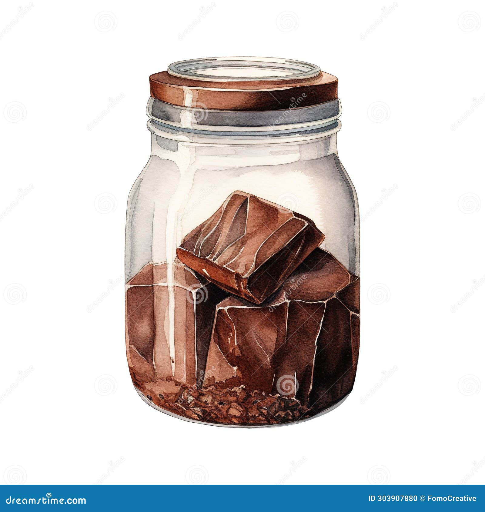 Jar of Chocolate with Lid stock illustration. Illustration of glossy ...