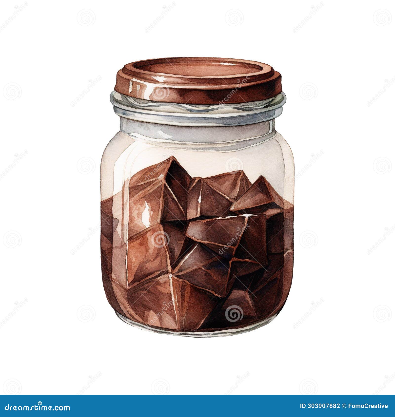 Jar of Chocolate with Lid stock photo. Illustration of glossy - 303907882