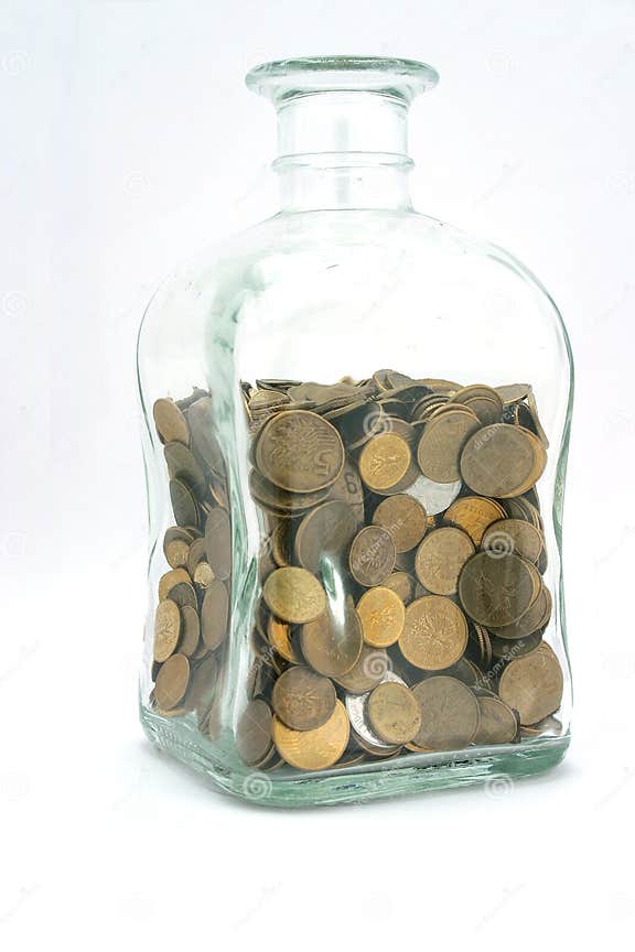 Jar with coins stock image. Image of coins, cash, currency - 170893