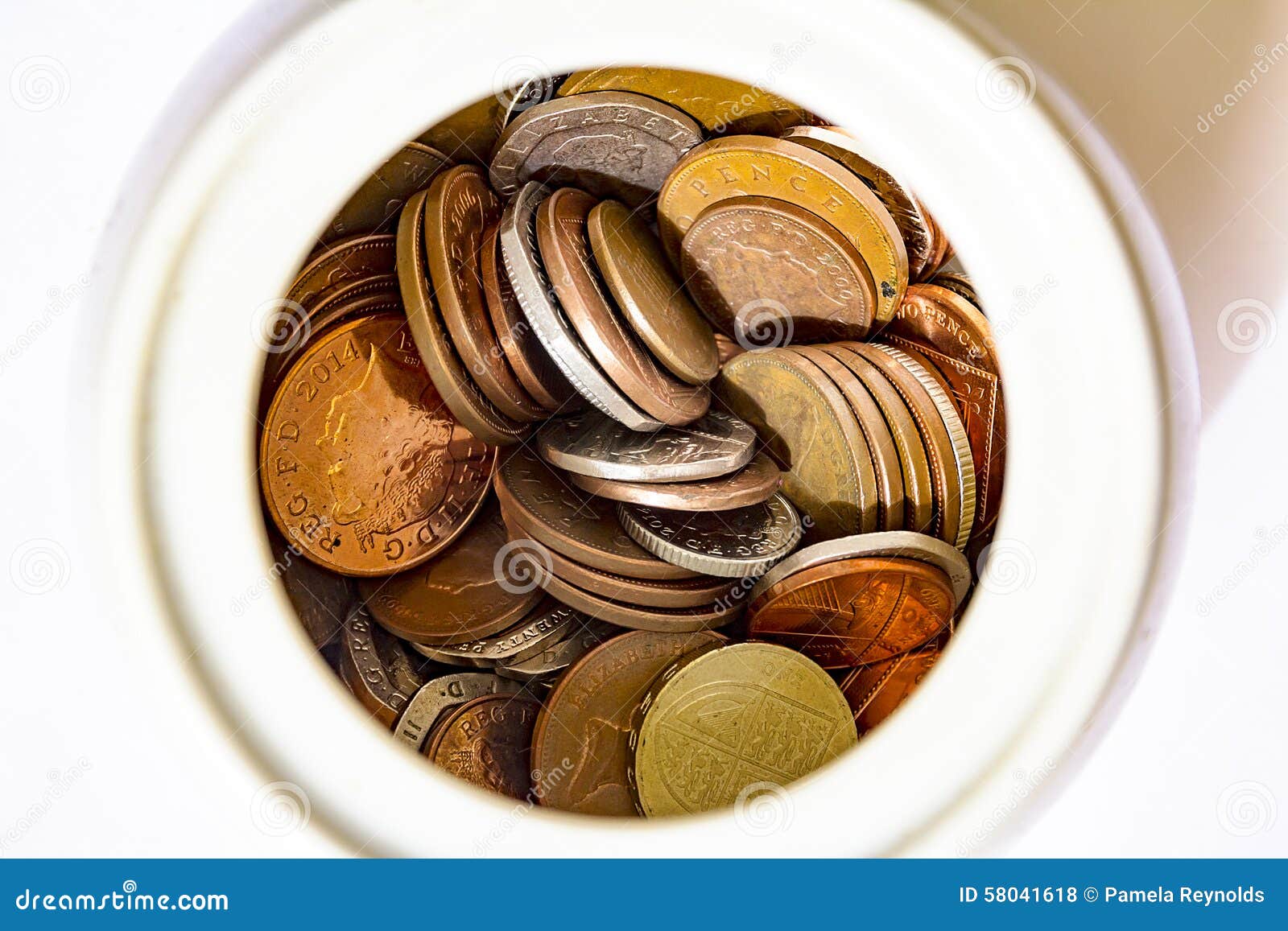Jar of Coins stock photo. Image of metal, coins, shiny - 58041618