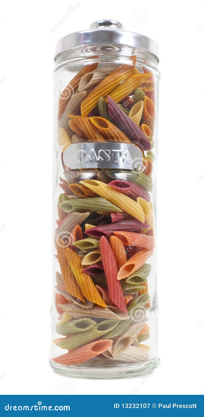 Jar of colourful pasta stock image. Image of ingredient - 13232107