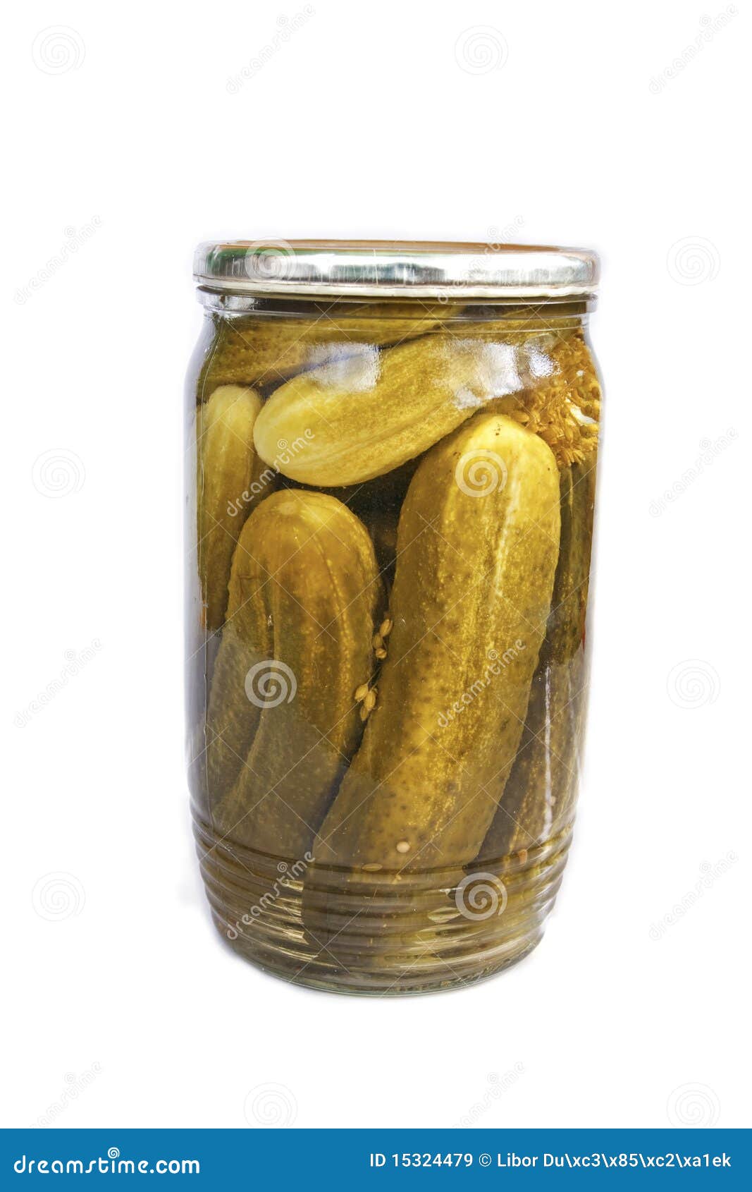 Jar of cucumbers stock image. Image of compotes, marinated - 15324479