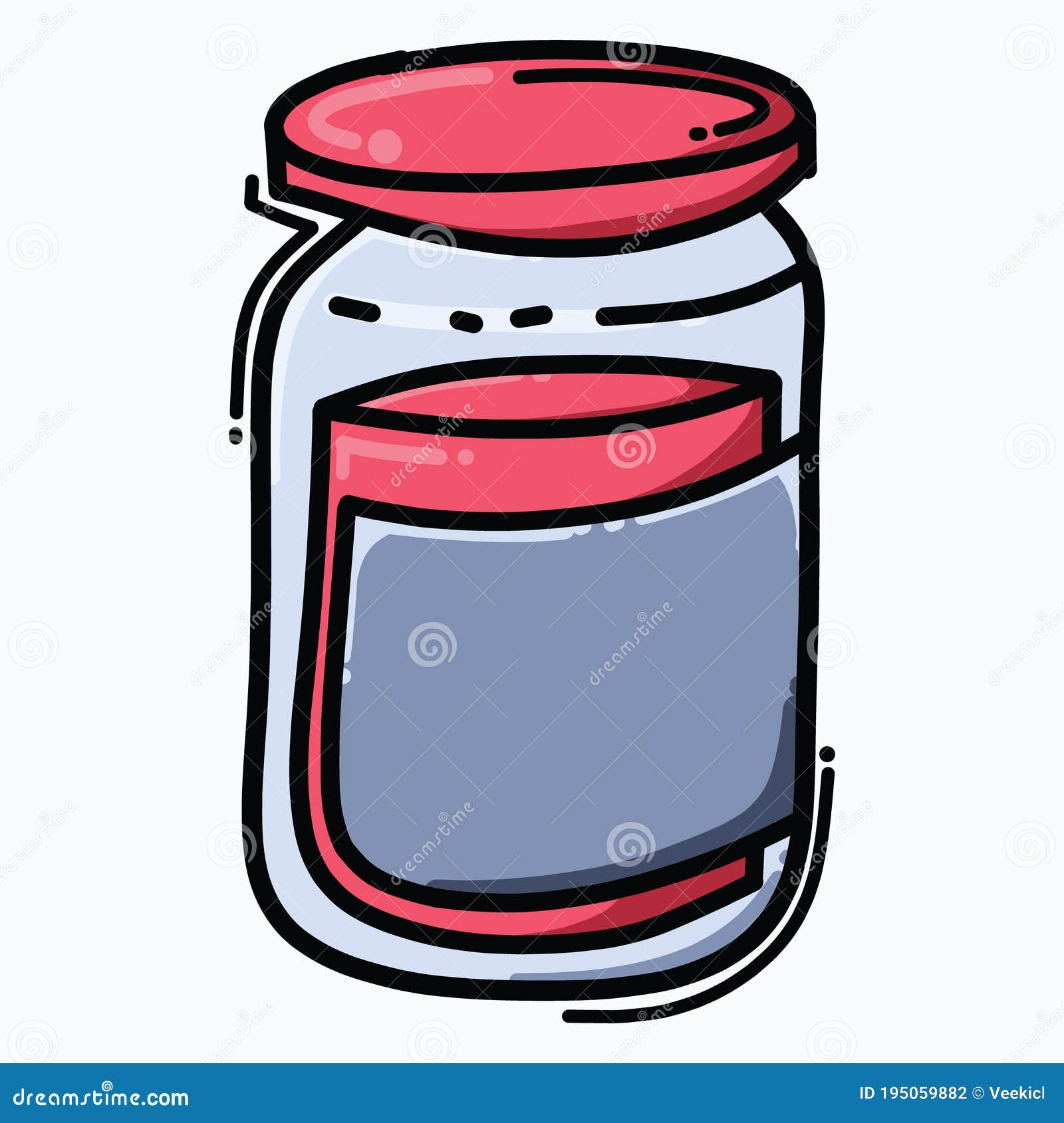 Jar Doodle Color Vector Icon. Drawing Sketch Illustration Hand Drawn ...