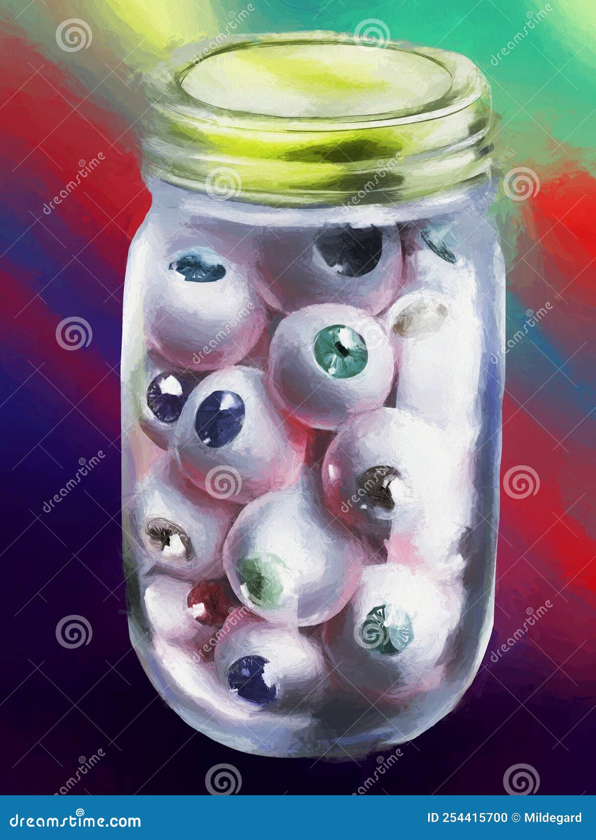 Jar of Eyeballs - Abstract Digital Art Stock Illustration ...